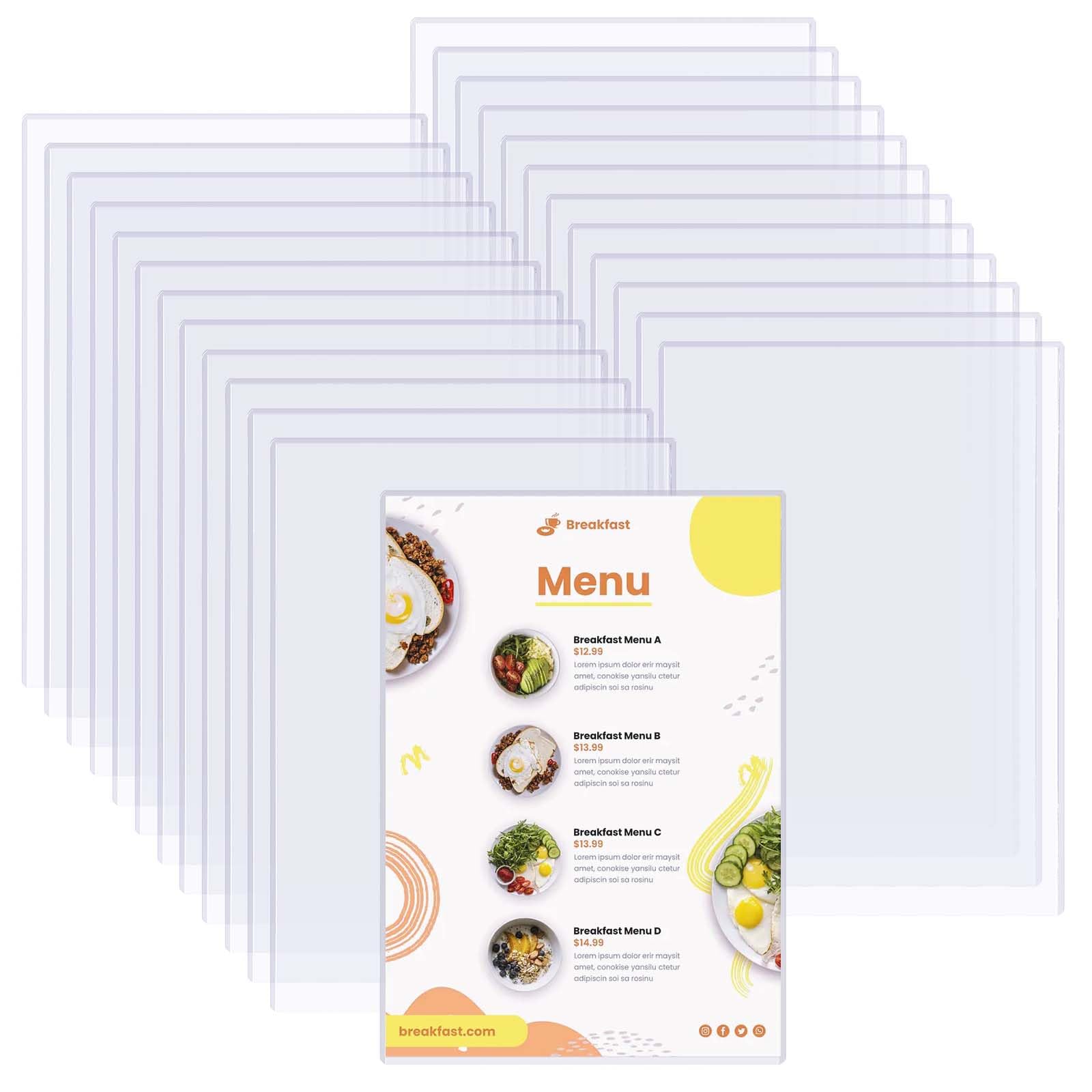 Amazon.com: FVIEXE 25PCS Menu Covers 8.5 x 11 Inch, 1 Page 2 View ...