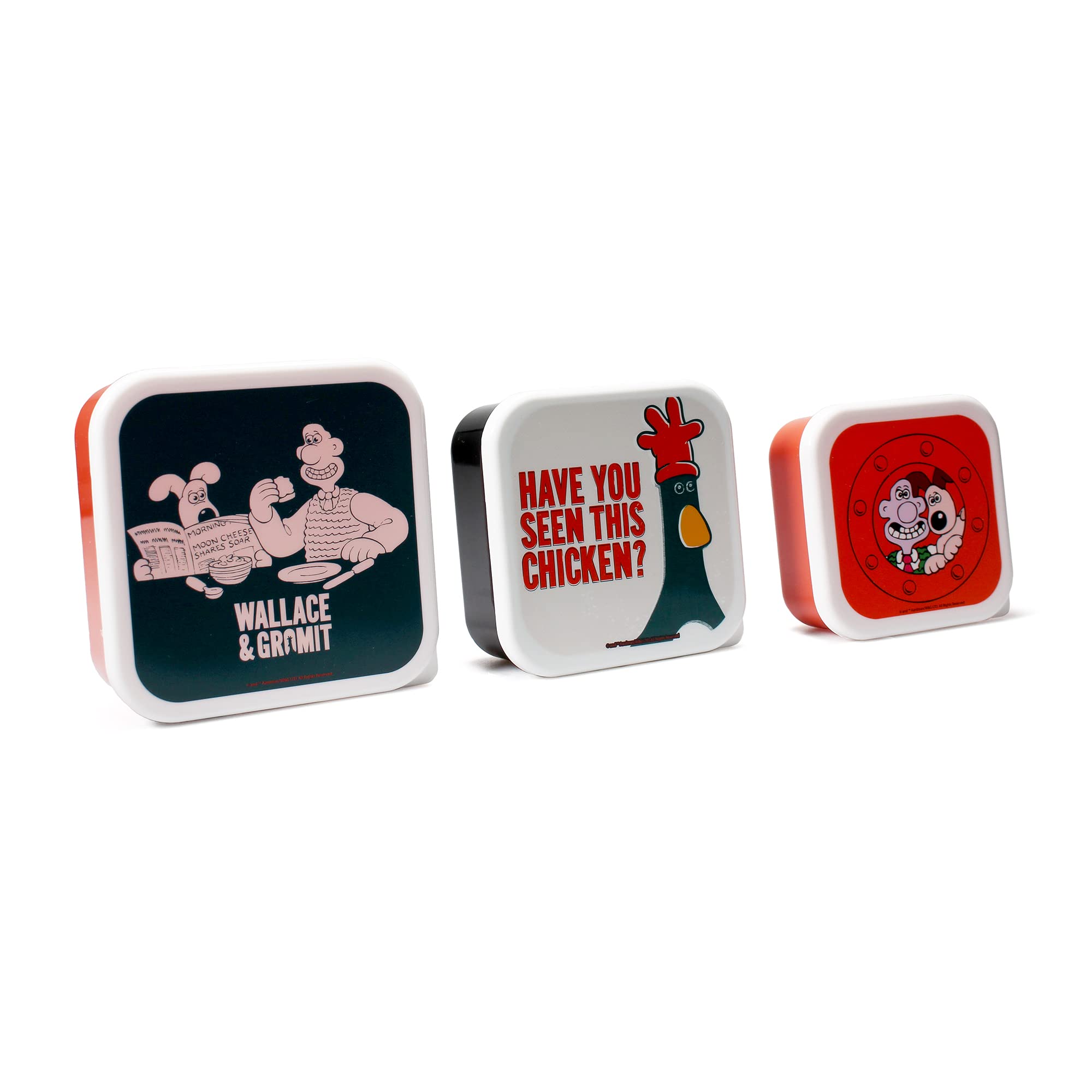 Wallace And Gromit Snack Boxes - BPA Free Plastic - Lunch Boxes ...