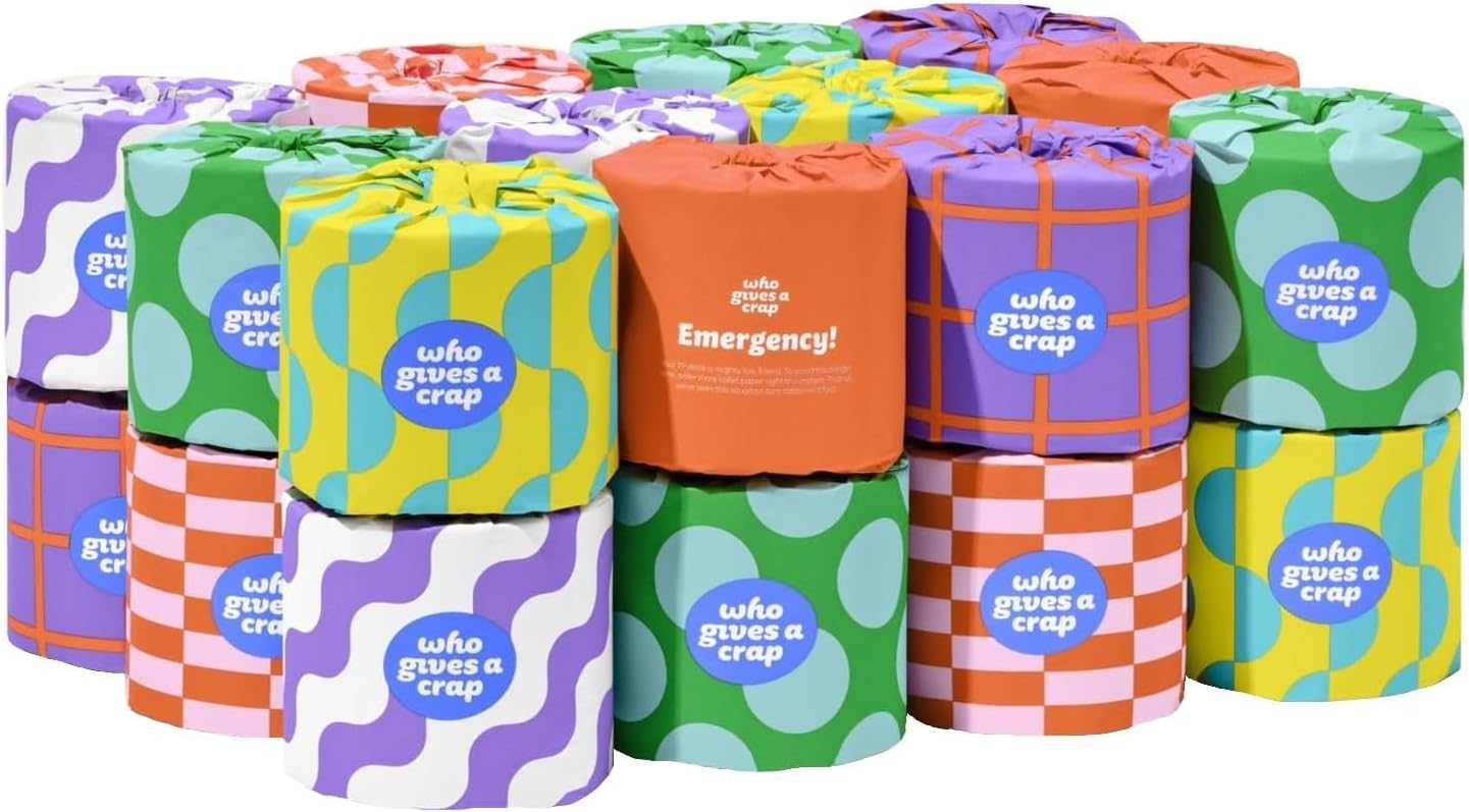 Amazon.com: Who Gives A Crap | 100% Recycled Toilet Paper, 24 Rolls ...