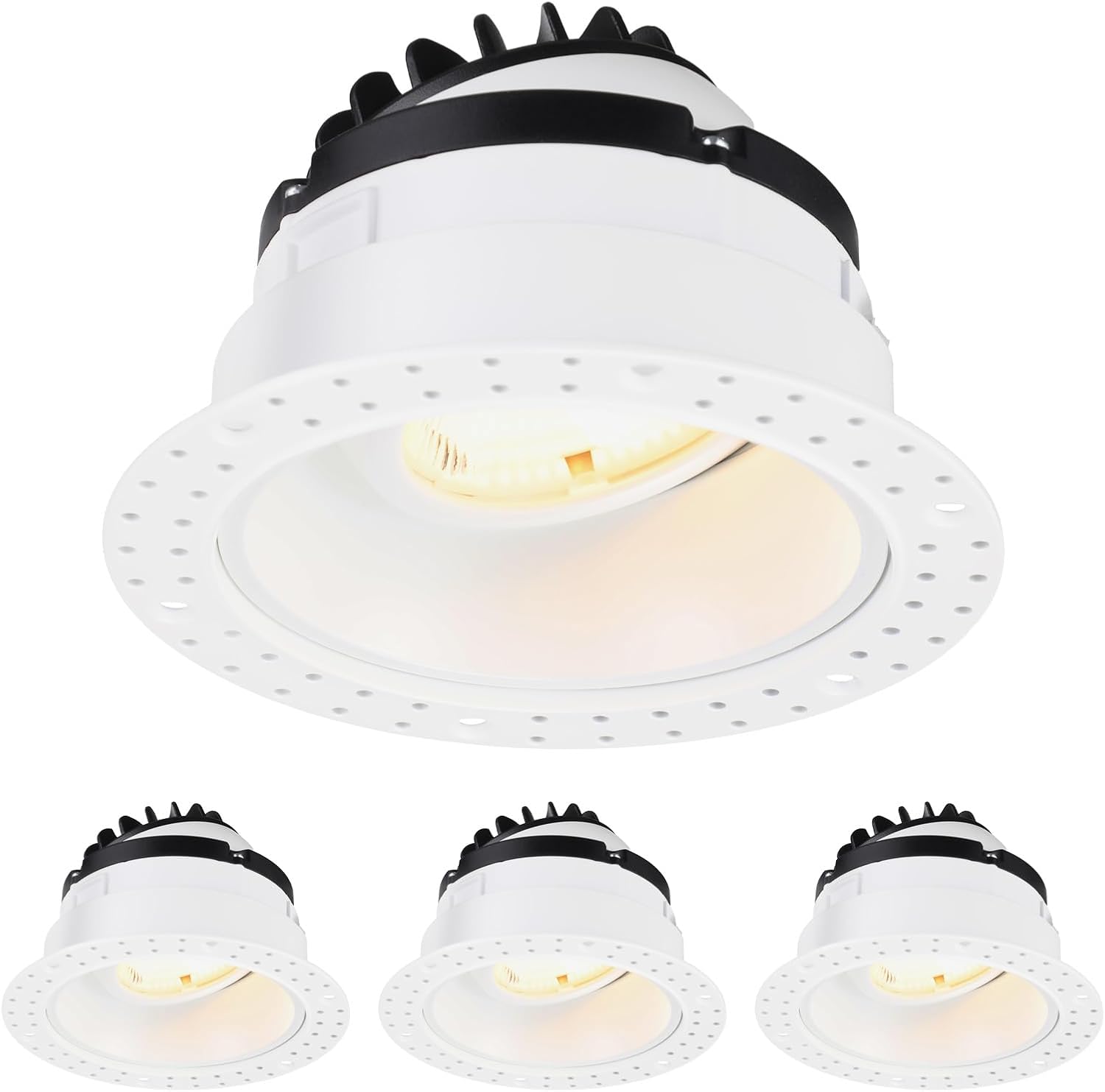 TORCHSTAR 5CCT Trimless 4 Inch Gimbal LED Recessed Light, 15W 120V ...