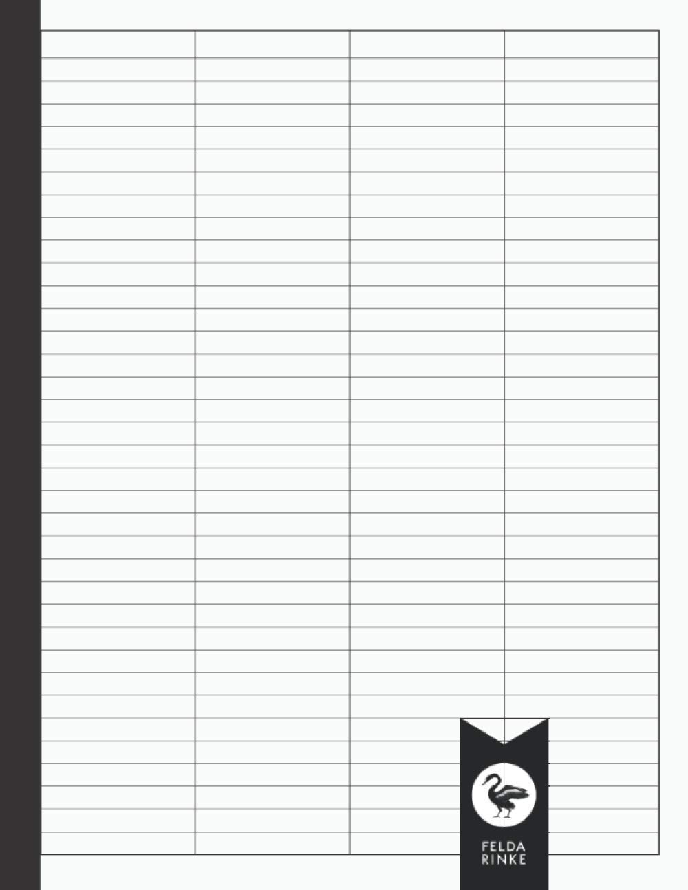 Amazon.com: 4 Column Notebook: Medium Ruled 4 Column Template | 8.5" x ...
