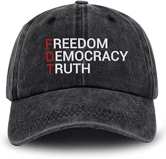Amazon.com: Unisex Distressed Washed Cotton Fdt Freedom Democracy Truth ...