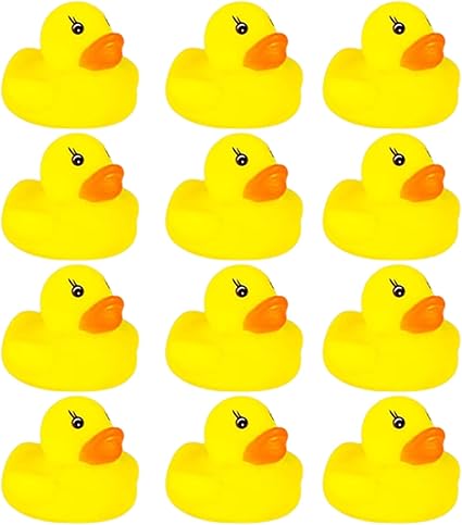 12 Pcs Mini Rubber Ducks Bath Toys for Boys Girls - Squeak and Float ...