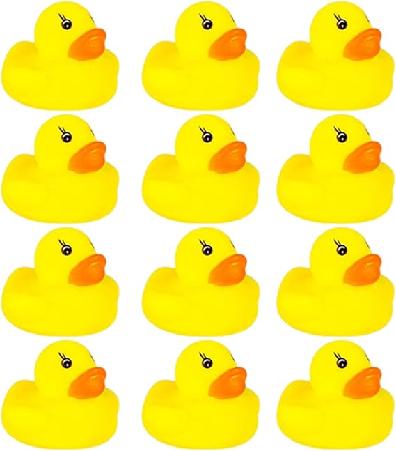 12 Pcs Mini Rubber Ducks Bath Toys for Boys Girls - Squeak and Float ...