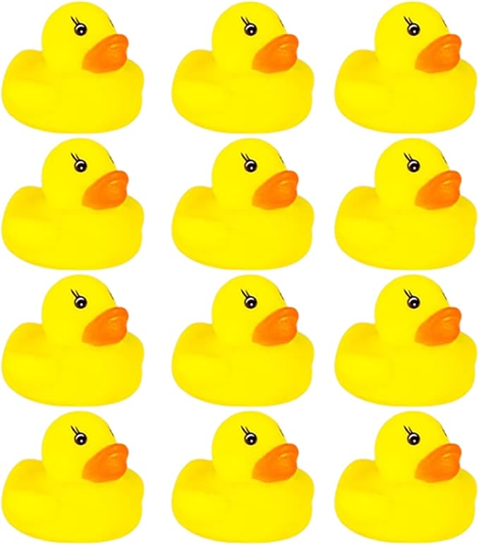 12 Pcs Mini Rubber Ducks Bath Toys for Boys Girls - Squeak and Float ...