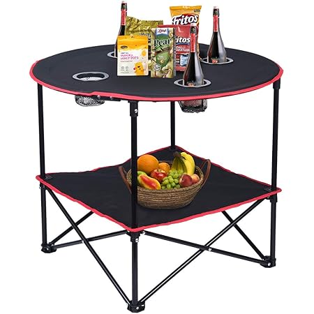 Amazon.com: Portable Folding Picnic Table with Bench Storage for ...