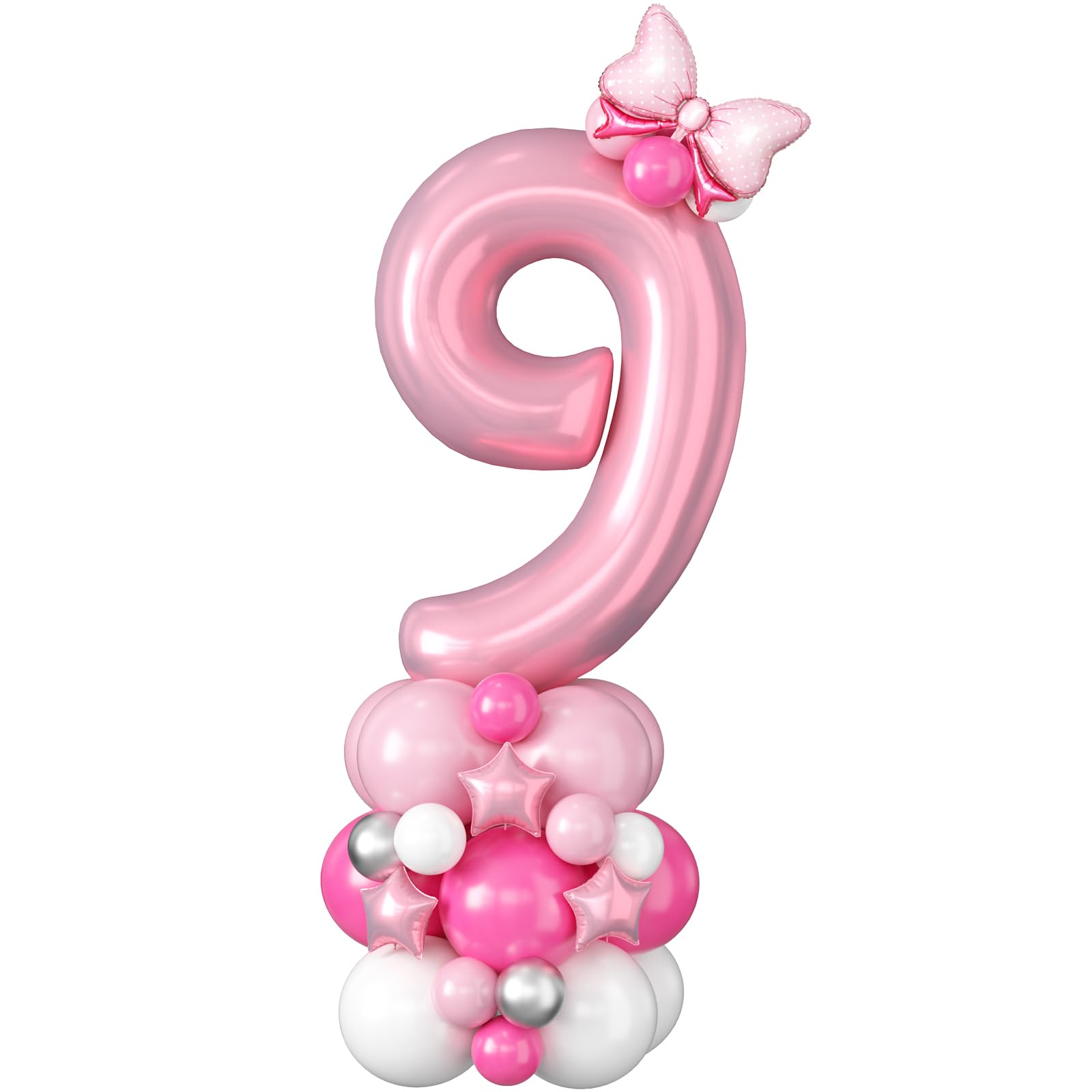 Amazon.com: 40 Inch Pink Number 9 Balloon for 9th Birthday Decoration ...