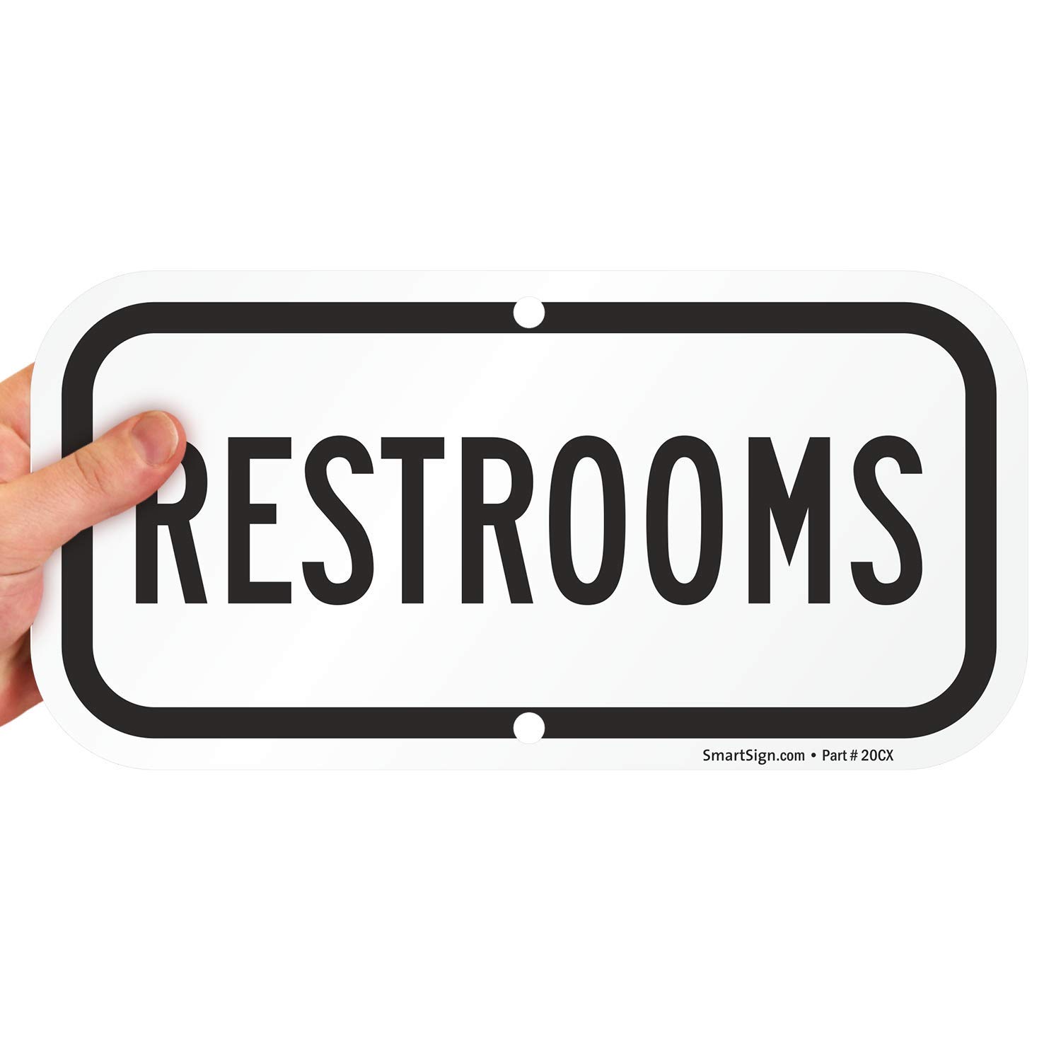 SmartSign "Restrooms" Sign | 6" x 12" Aluminum: Yard Signs: Amazon.com ...
