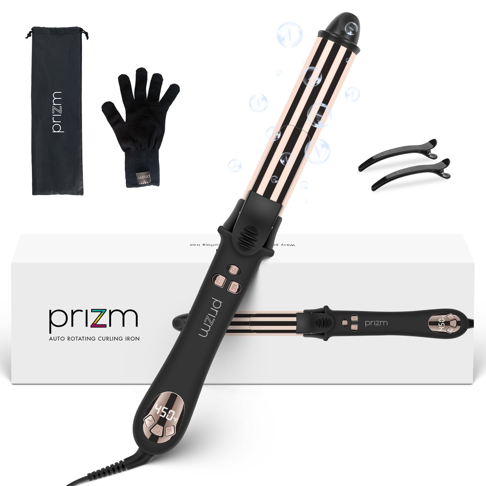 Prizm Professional Automatic Curling Iron 1 1/4 Inch Rotating Curling ...