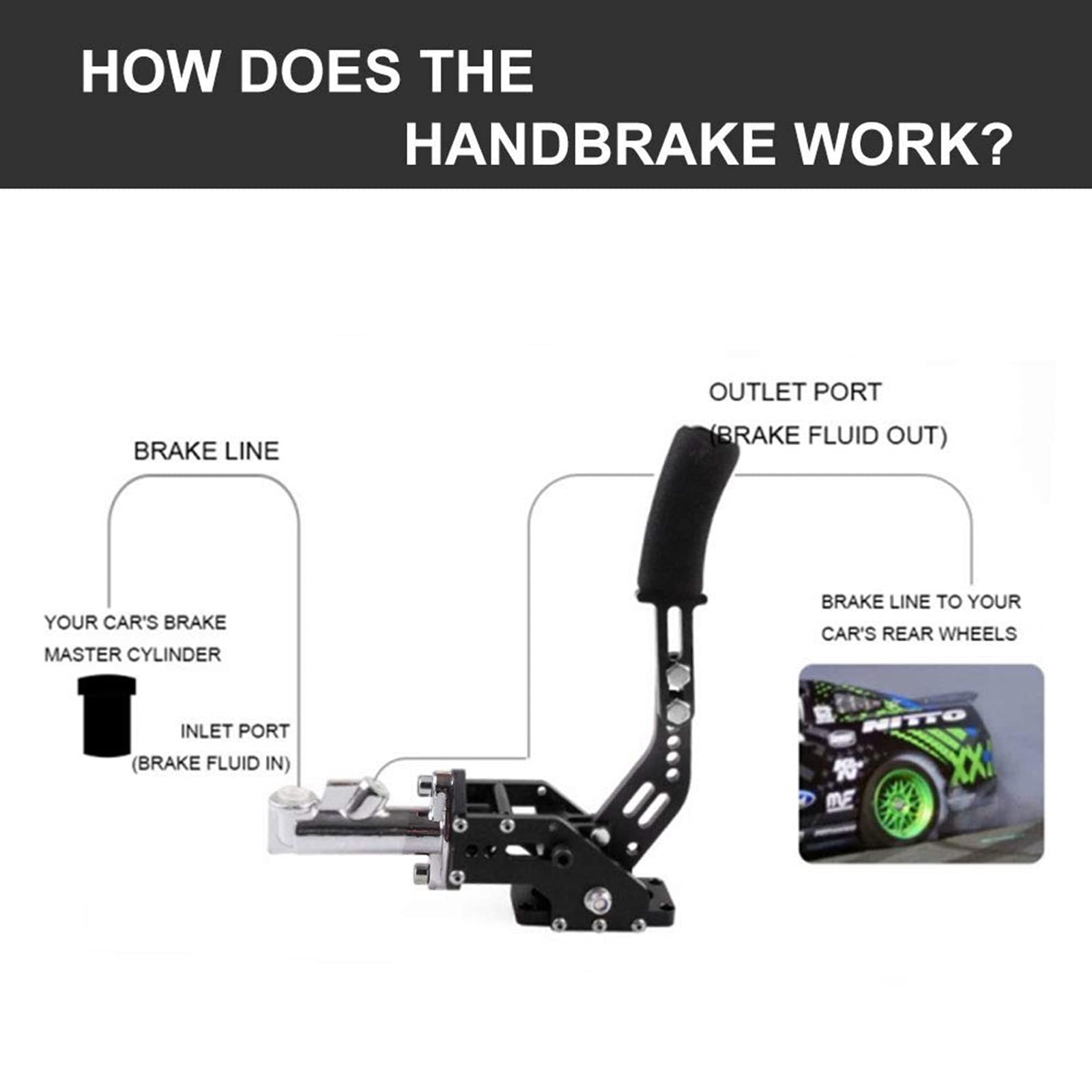 Sporacingrts Hydraulic Handbrake Drift E-Brake Handle Parking Emergency ...