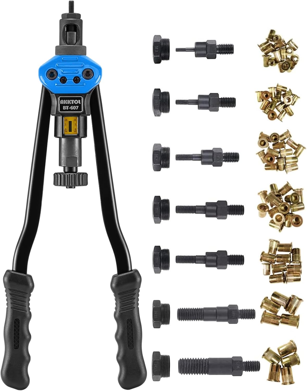 AKKTOL Pince à Insert Fileté | Pince Écrou à Sertir avec Poignée Rallongée de 40 cm | 80 Inserts ...