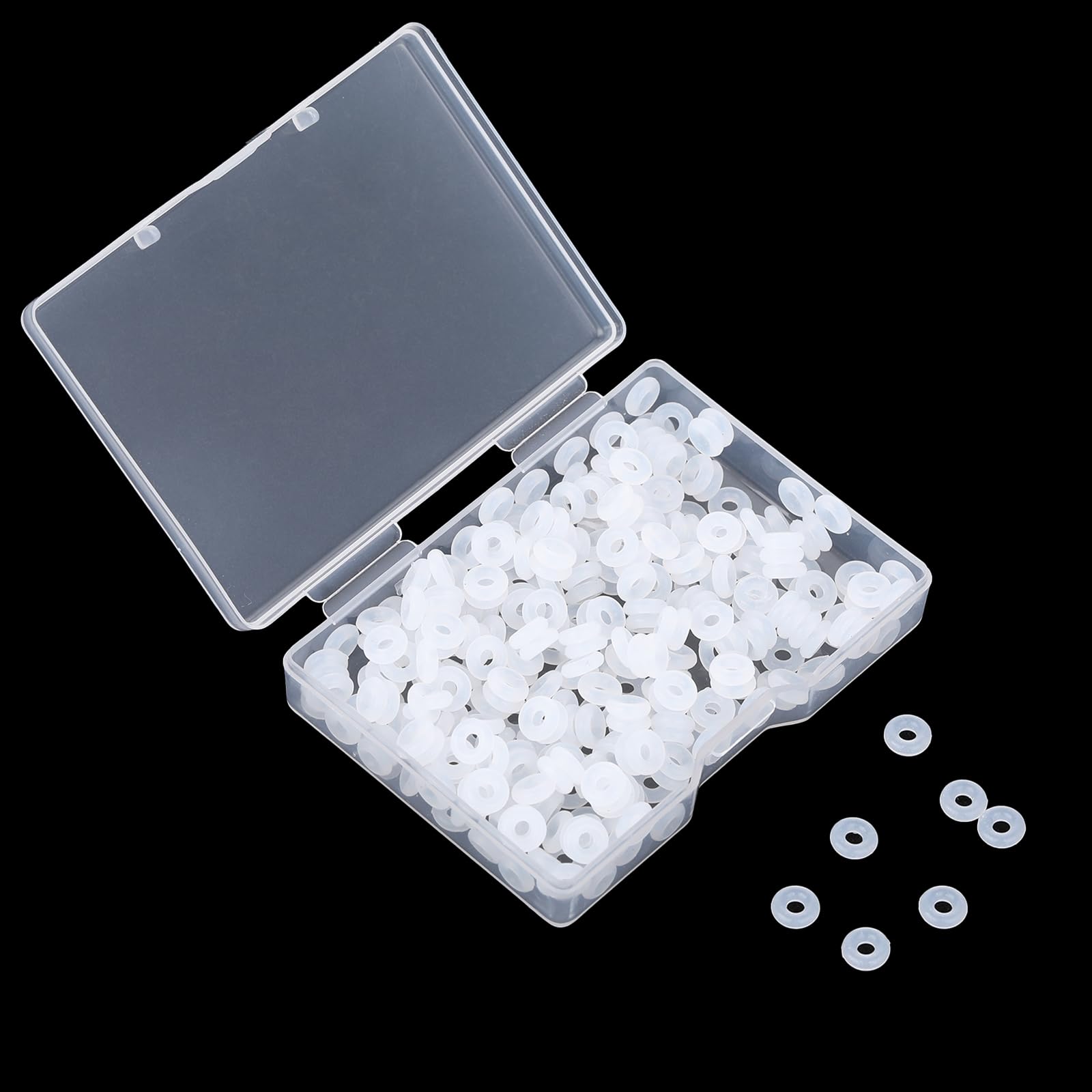 Amazon.com: 300Pcs Beads Stopper Spacer, Rubber Spacer Beads Rings ...