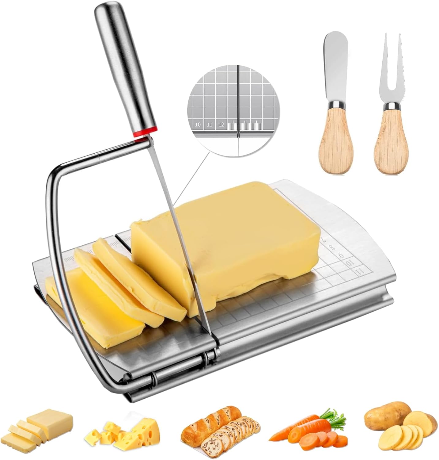 Amazon.com: FuPatio Cheese Slicers for Block Cheese, Stainless Steel ...