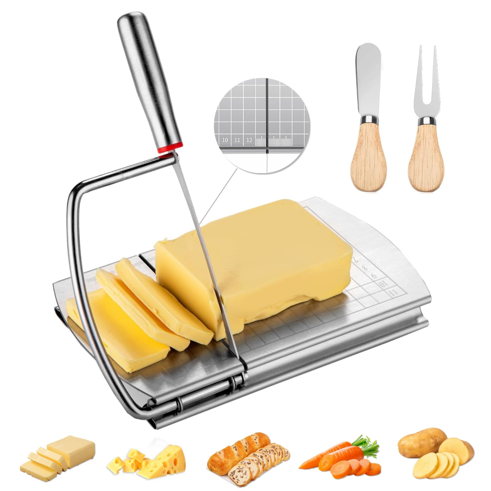 Amazon.com: FuPatio Multipurpose Cheese Slicer, Stainless Steel Cheese ...