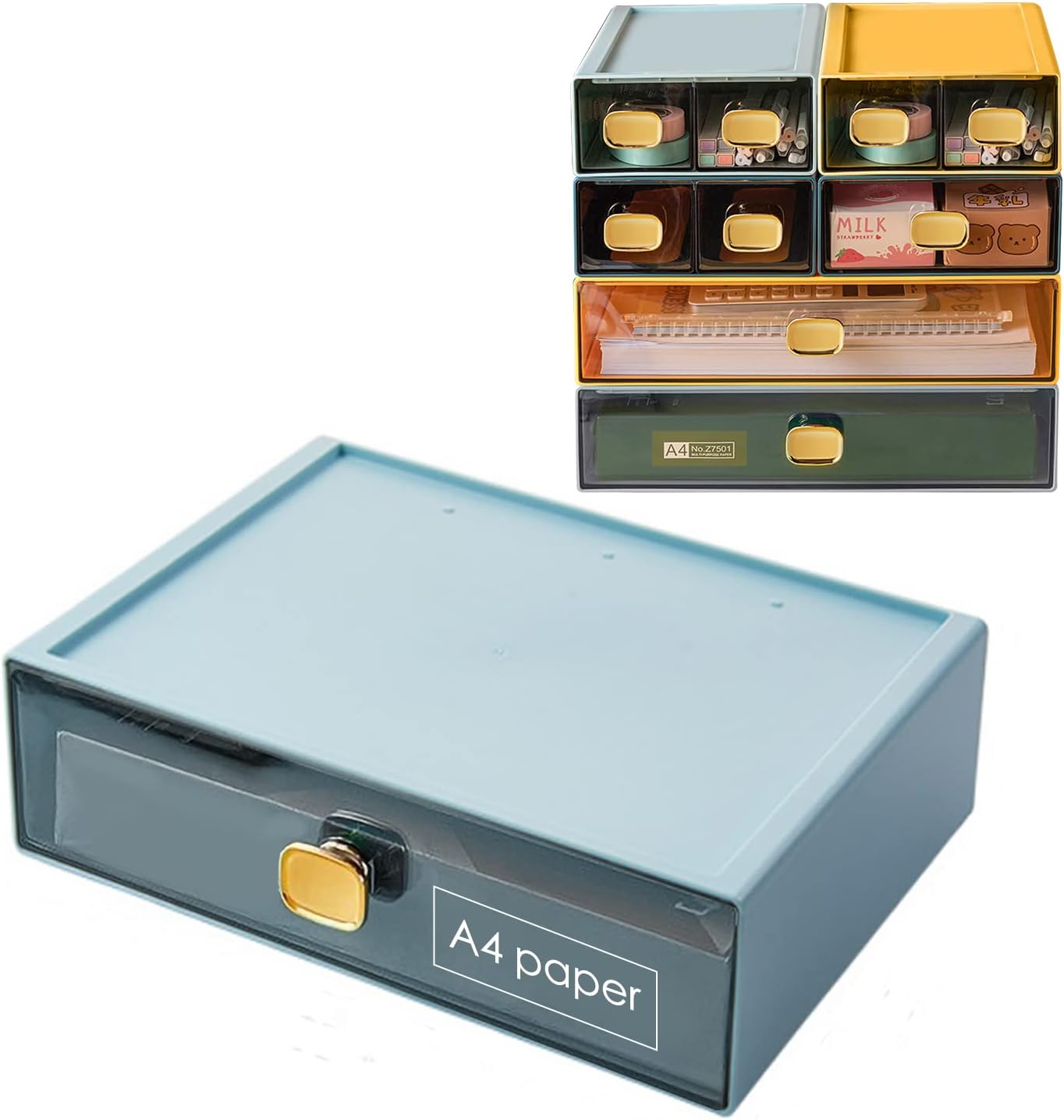 Amazon.com: RETON 4 PCS Desktop Storage Drawers, Stackable Desk ...