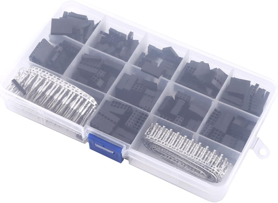 620Pcs Jumper Wire Cable Pin Header Connector Housing Kit Male & Female Crimp Pins Terminal With ...