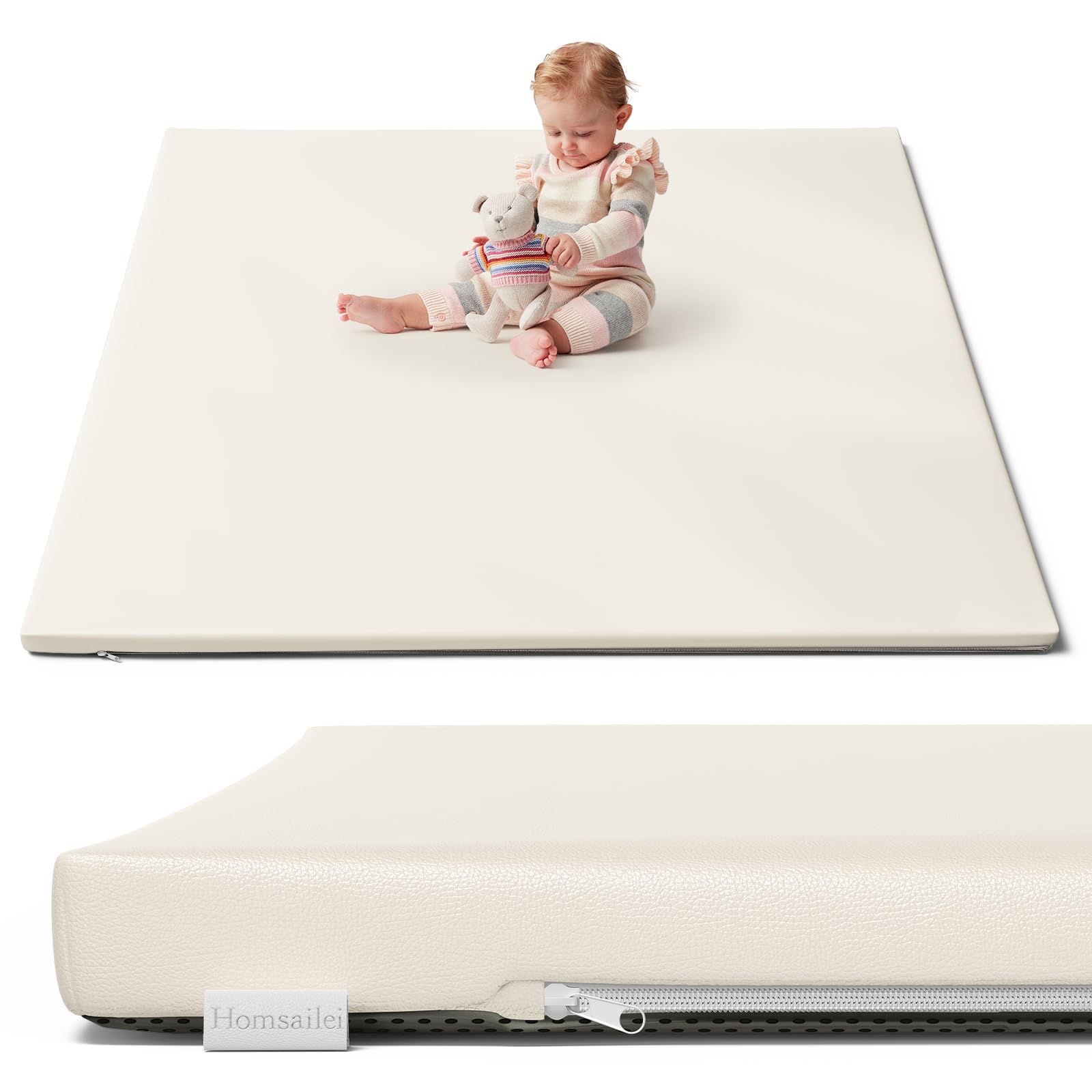 Amazon.com : Homsailei Padded Baby Play Mat 50 x 50, 1.2in Extra Thick ...