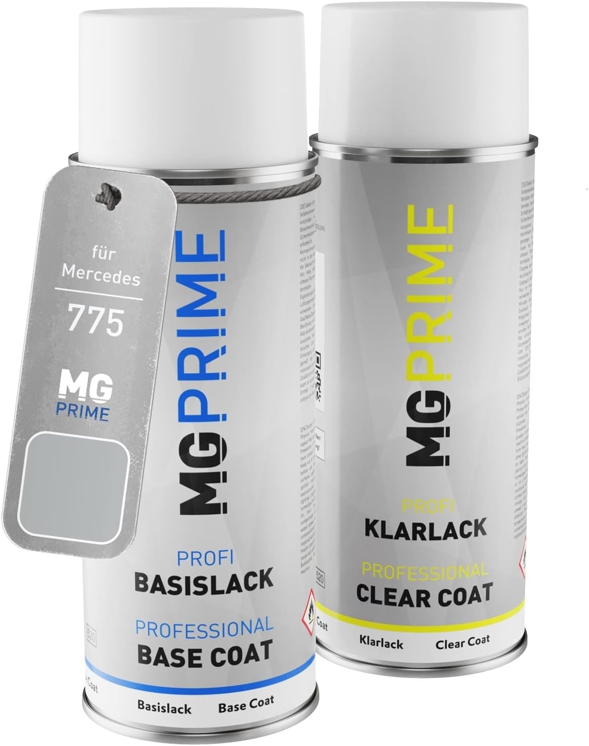 MG PRIME Autolack Sprühdosen Set für Mercedes 775/9775 Iridiumsilber Metallic/Iridium Silver ...