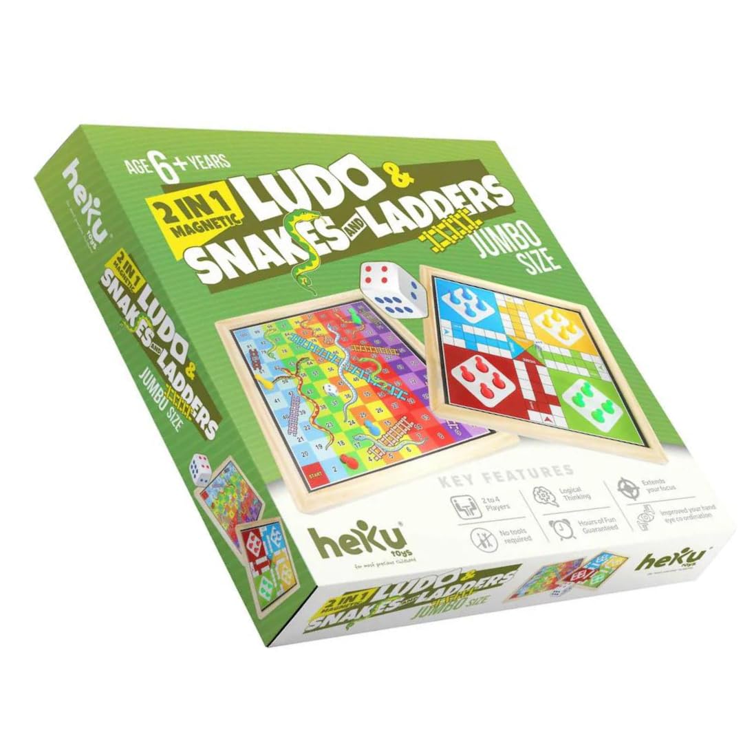 Buy The Game Factory 2-In-1 Magnetic Wooden Ludo And Snake & Ladder ...