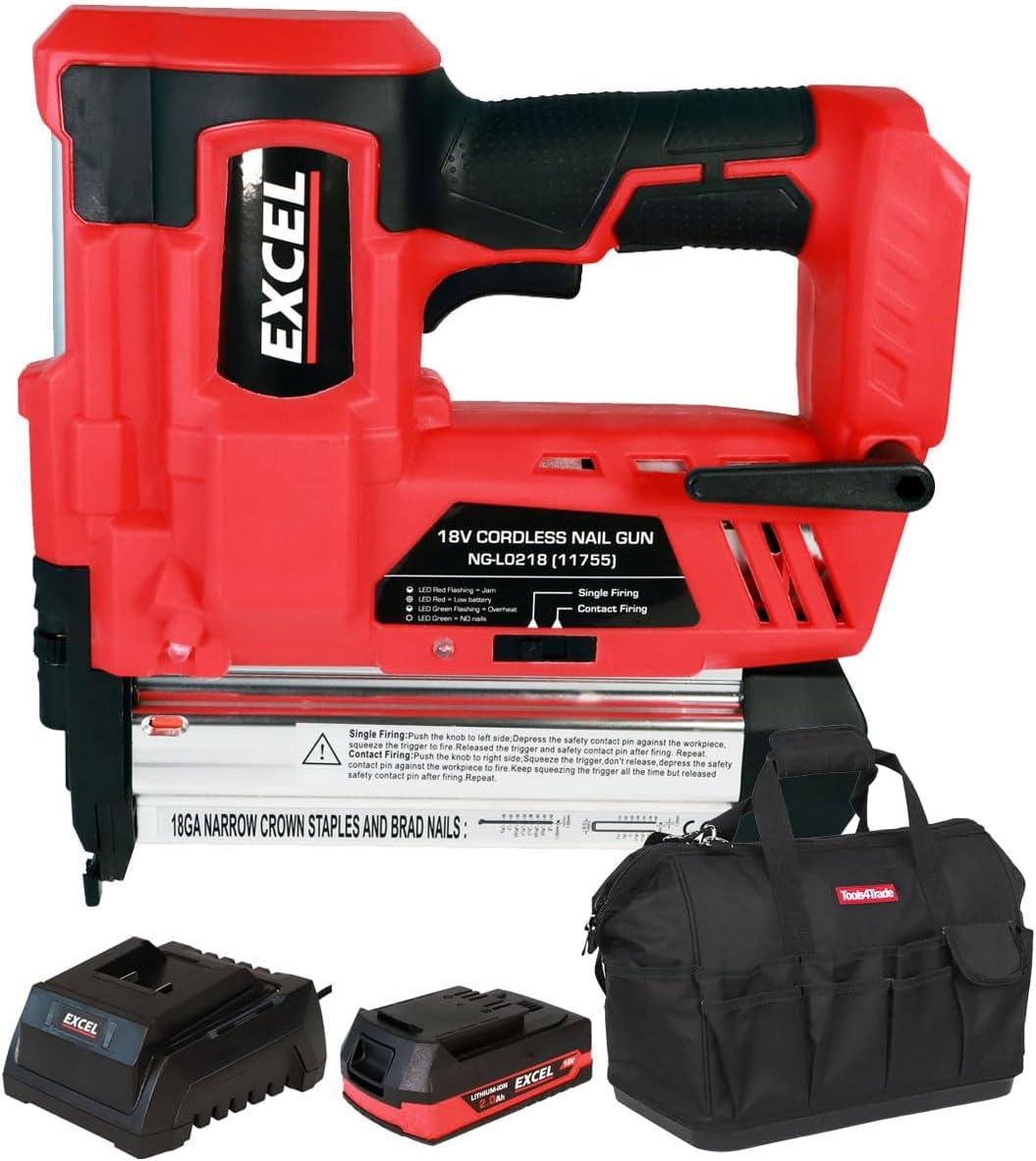 Draper D20 Nail Gun Cordless | 20V Nailer and Stapler Gun | 2Ah Battery ...