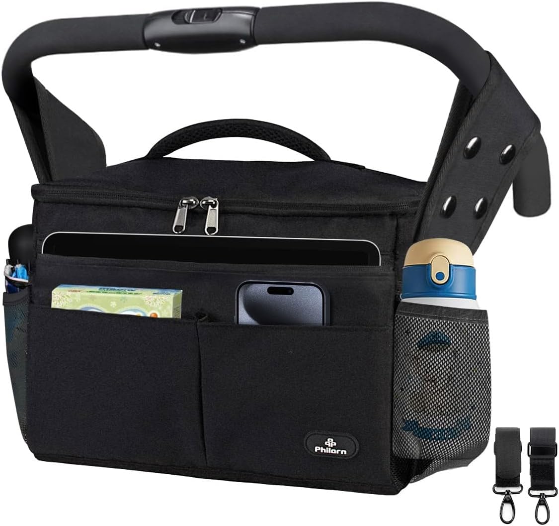 Amazon.com : PHILORN Universal Stroller Organizer with Cup Holders ...