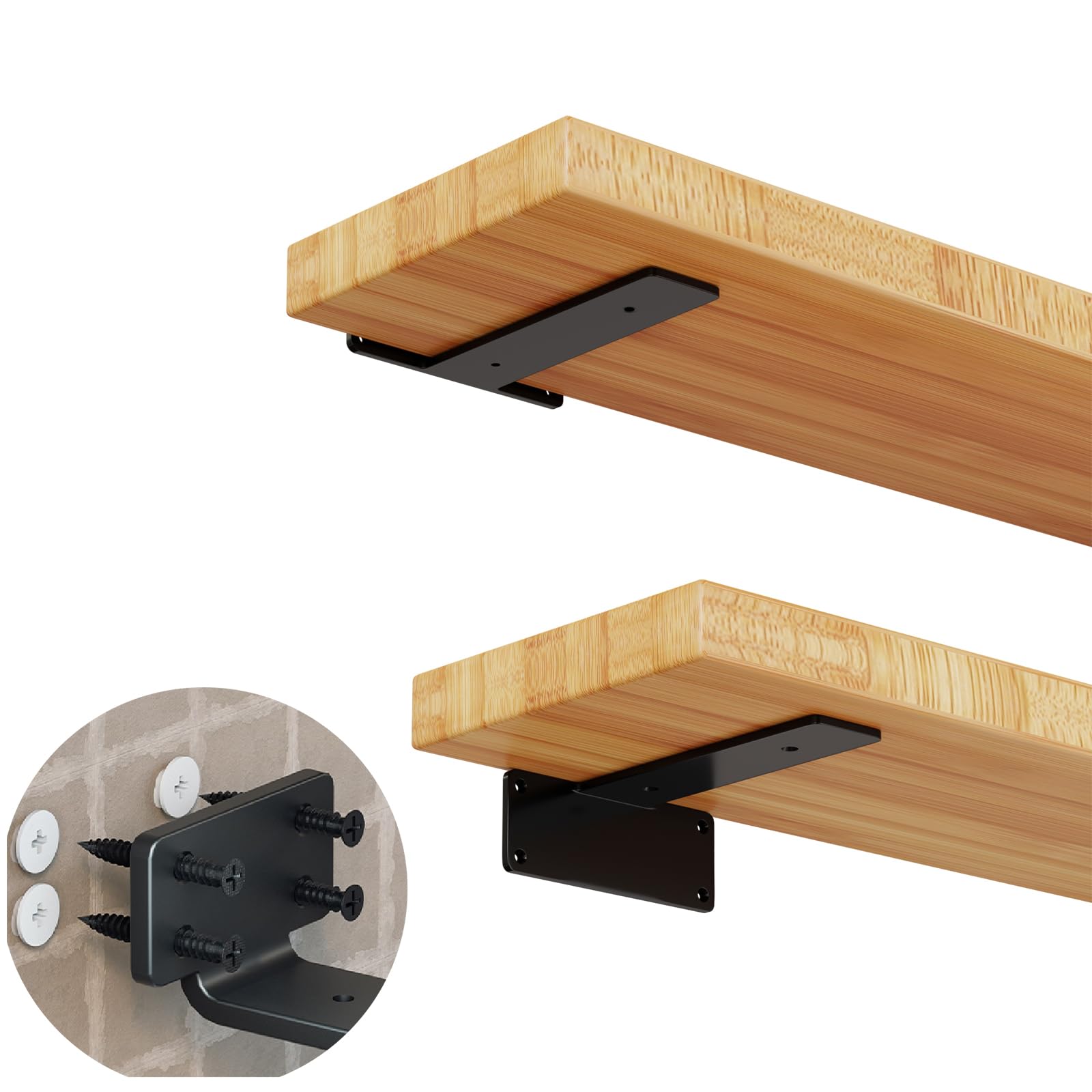 Snapklik.com : 6 Pack Floating Shelf Bracket, EXBTOKA 6 Inch Heavy Duty ...