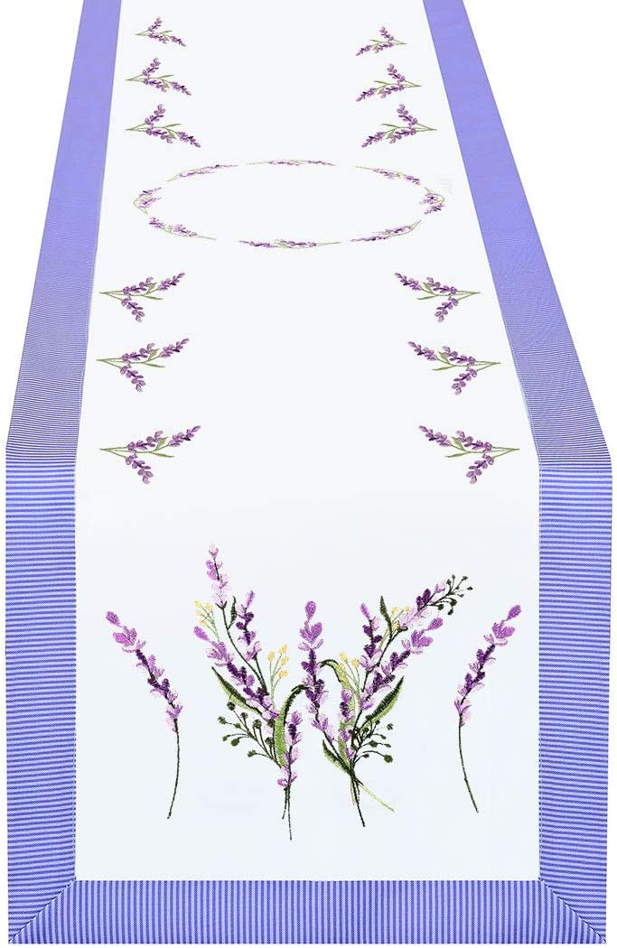 Amazon.com: Simhomsen Embroidered Purple Floral Table Runners with ...