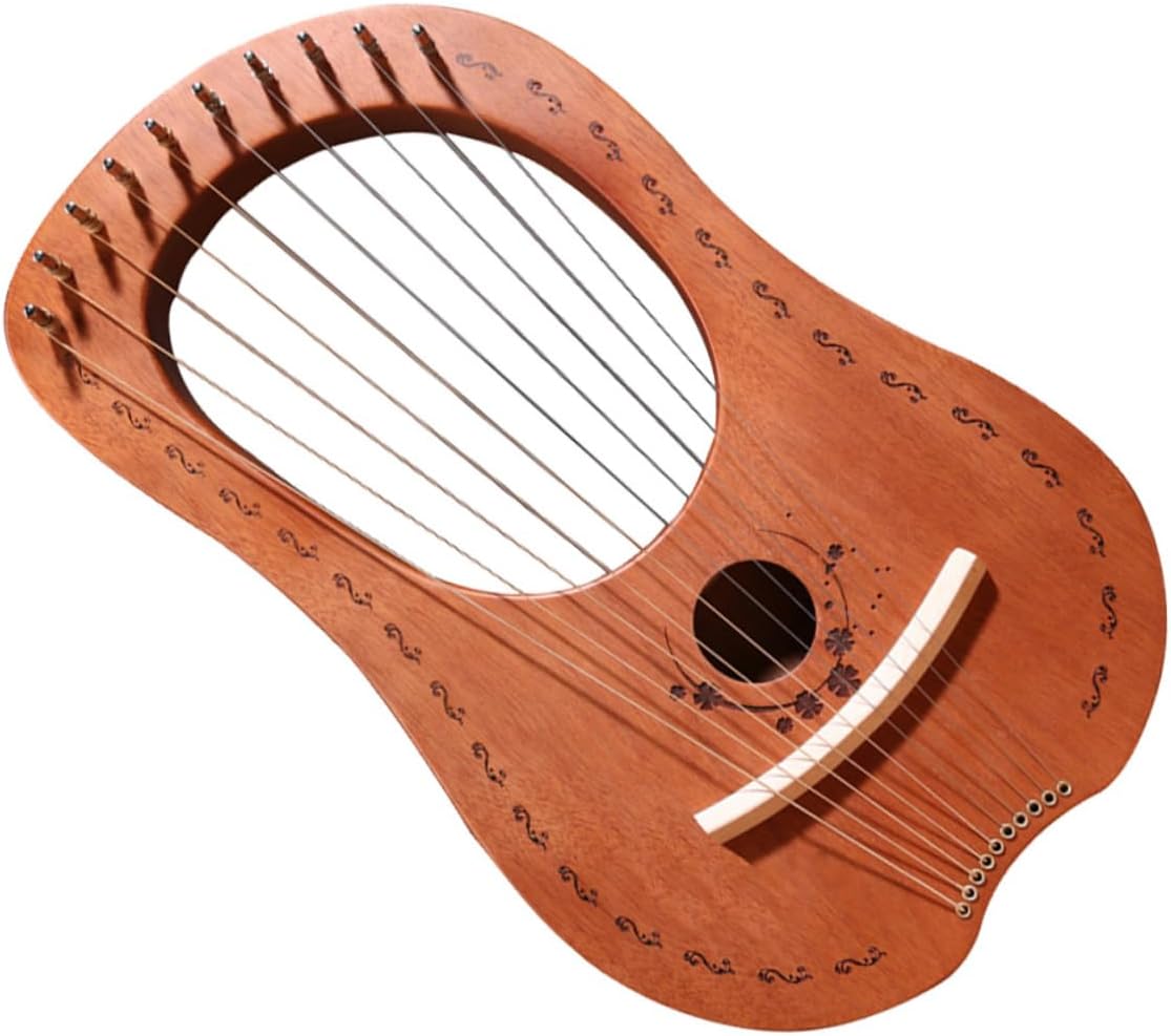 Amazon.com: Toyvian 10 String Ten-string Harp Metals Floor Harp Music ...