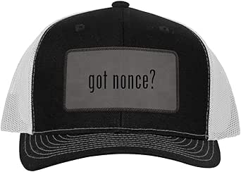 got Nonce? - Leather Grey Patch Engraved Trucker Hat, Black-White, One ...