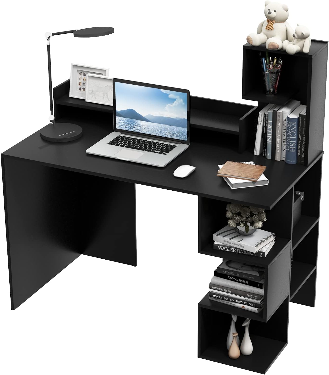 Amazon.com: Pemberly Row 48" Wide Home Office Computer Desk in Gray ...