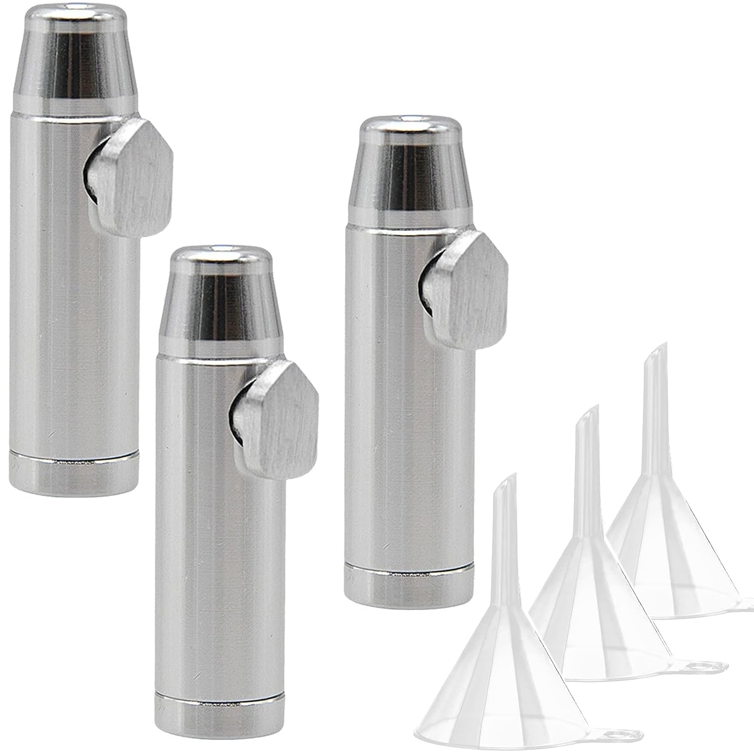 Buy Yeesabella 3 PCS Metal Snuff Bullets with 3 Mini Funnels, Aluminum ...