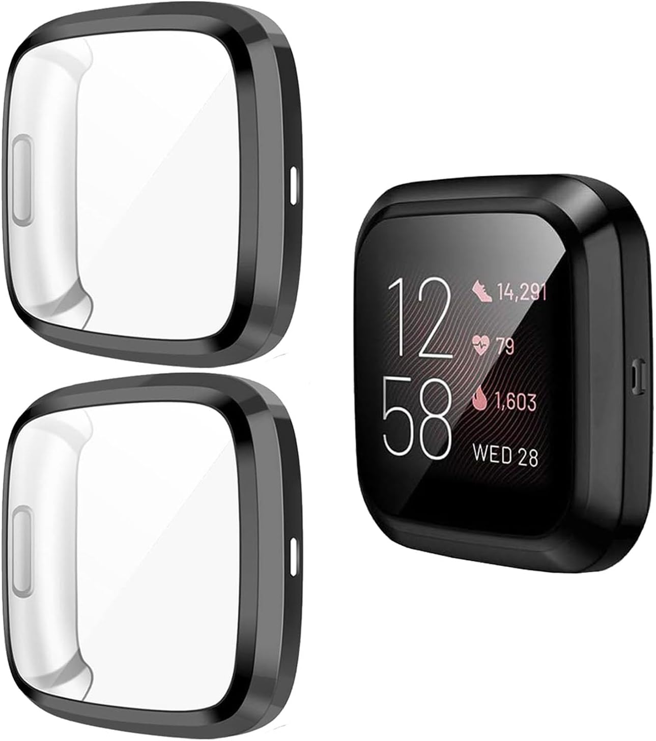 Amazon.com: 2 Pack TPU Case for Fitbit Versa 2 Screen Protector ...