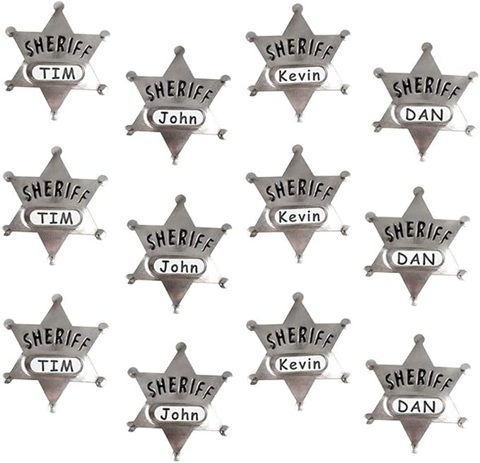 Amazon.com: ArtCreativity Metal Sheriff Badges - Pack of 12 - with a ...