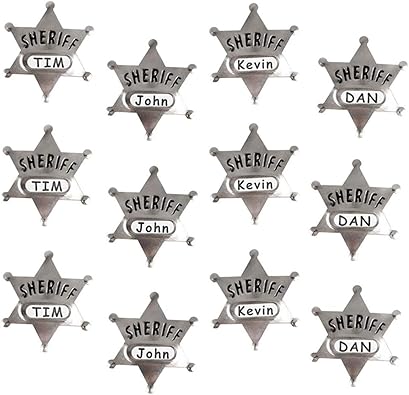 Amazon.com: ArtCreativity Metal Sheriff Badges - Pack of 12 - with a ...