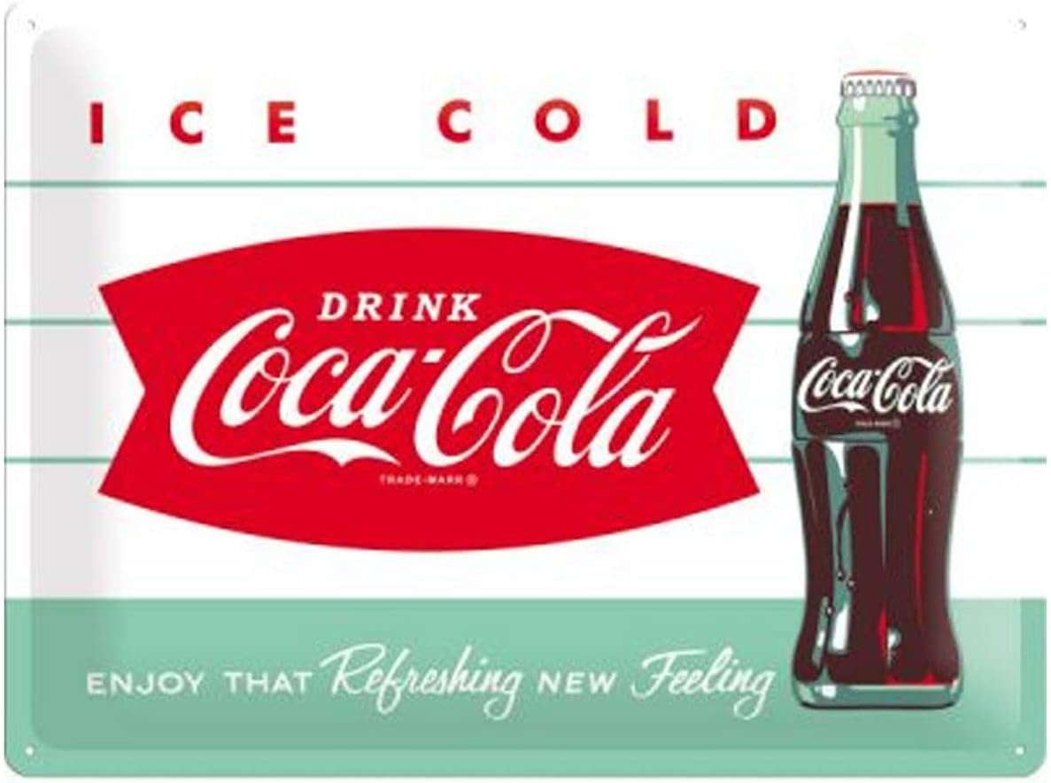 Nostalgic-Art 23191 Tin Sign Bottle with Coca-Cola Logo 30 x 40 cm ...