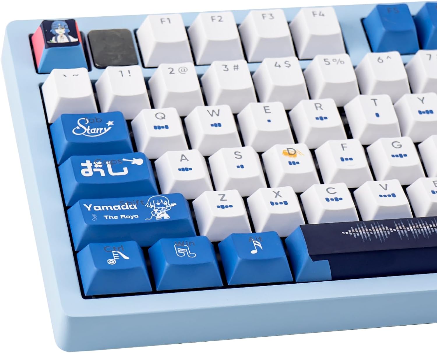 Amazon.com: TIMSEKER 122 Keys Backlit Keycaps Blue Keycaps White ...