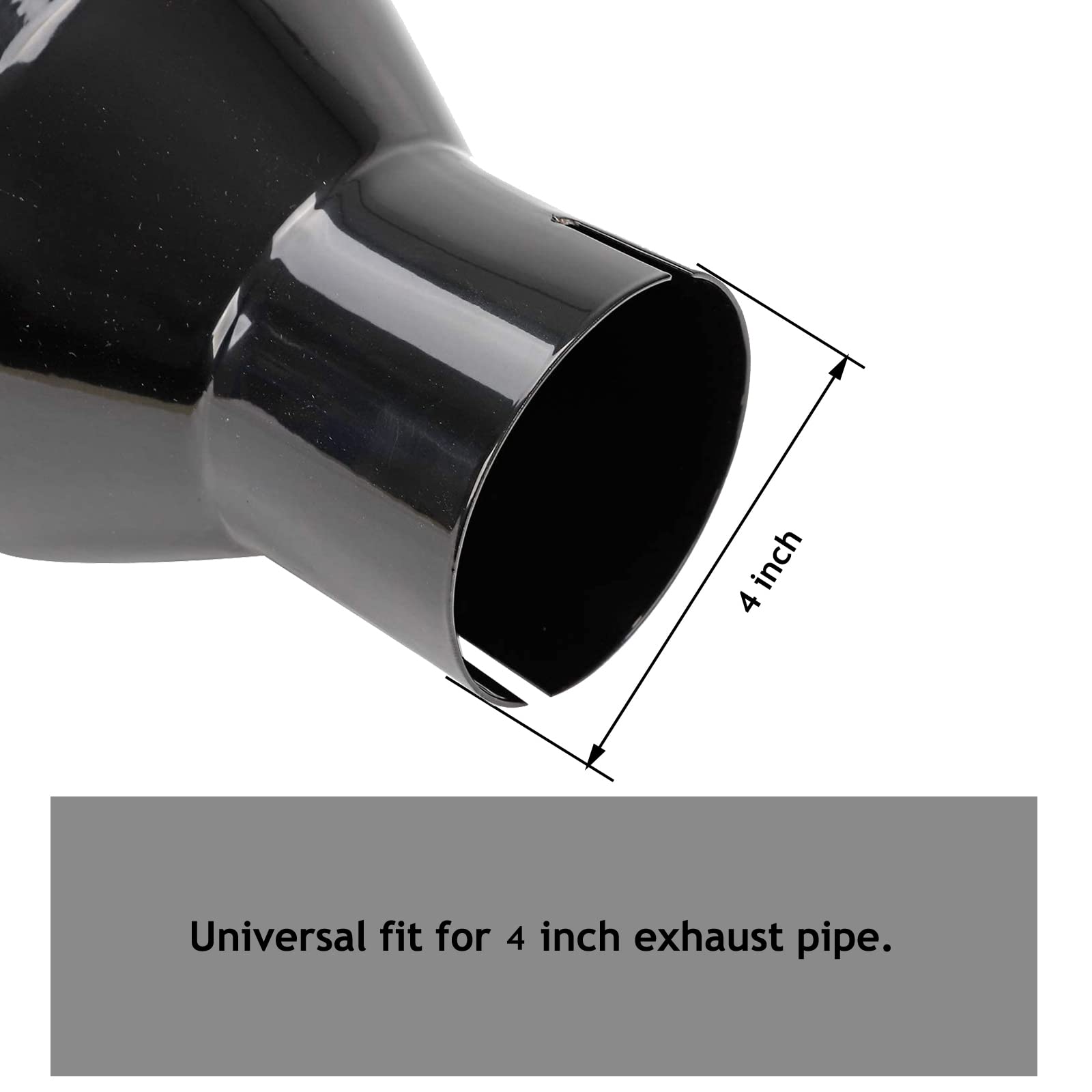 Snapklik.com : LucaSng 4" Inlet 8" Outlet 36" Long Gloss Black ...