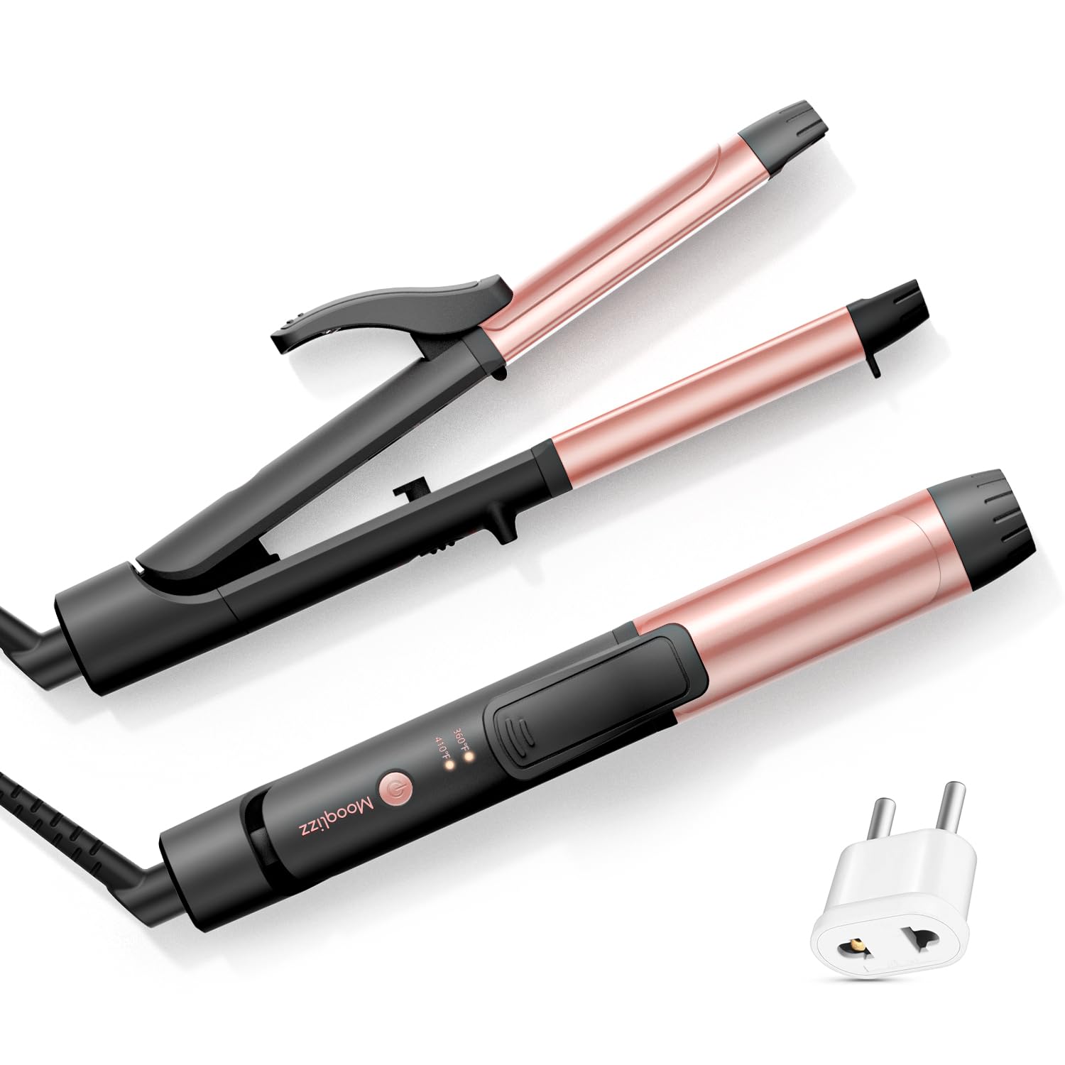 Amazon.com: Mooqlizz Dual Voltage Curling Iron, Travel Flat Iron Hair ...