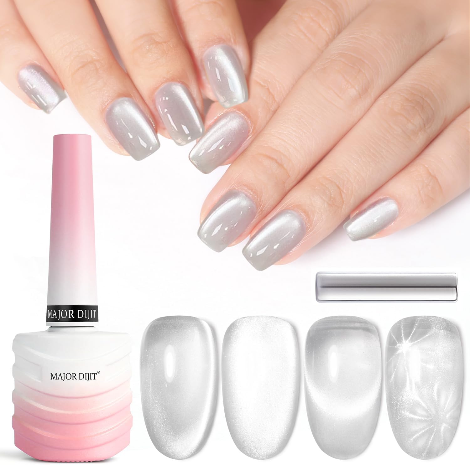 Amazon.com : Major Dijit Cat Eye Gel Nail Polish 15ml Moonlight Glass ...