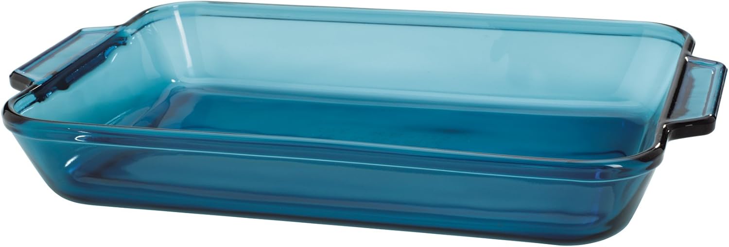 Amazon.com: Anchor Hocking Blue Glass Bakeware 3 Qt. Rectangular Baking ...