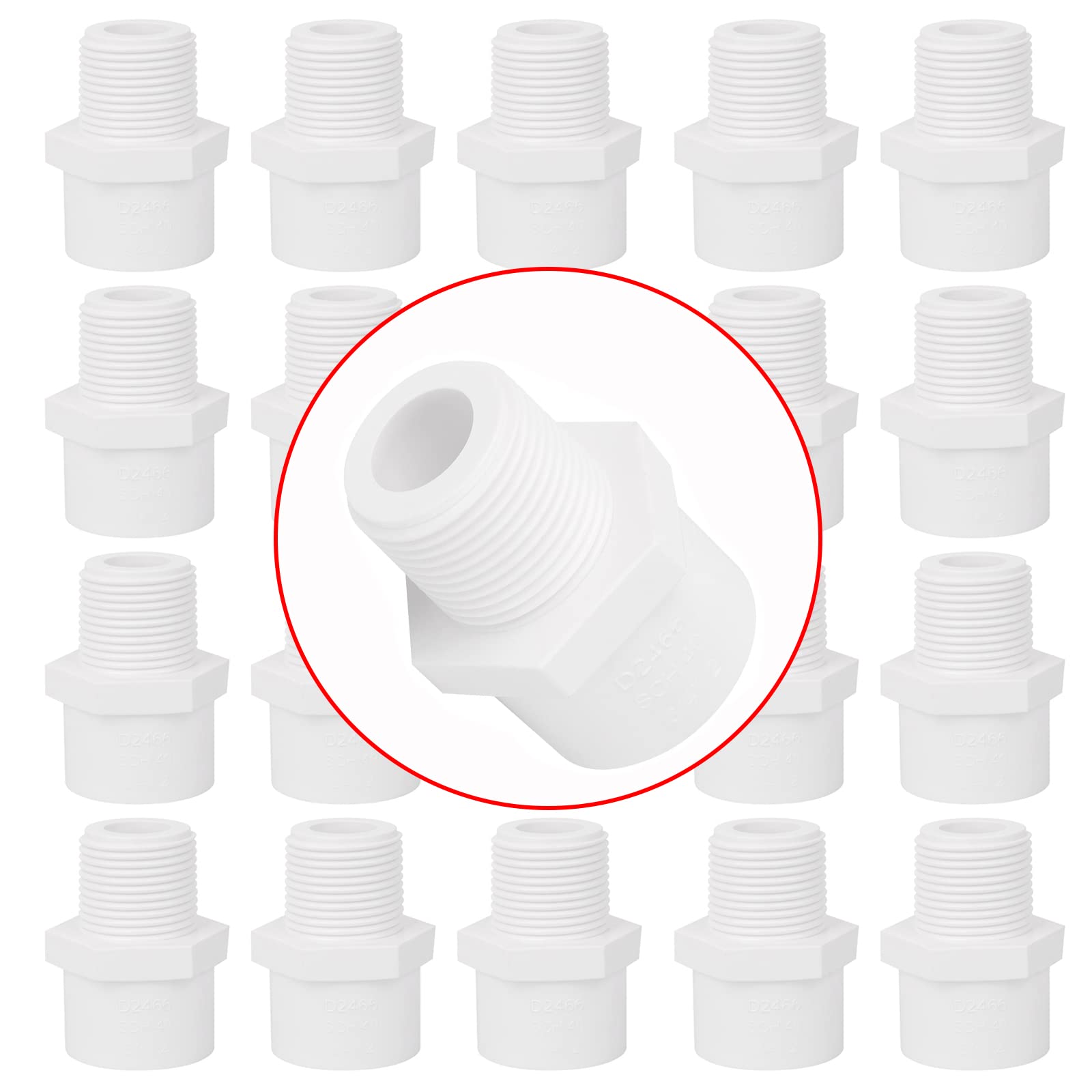 Amazon.com: Lswteiz 20Pack 3/4" PVC Male Adapter Pipe Fittings (Socket ...
