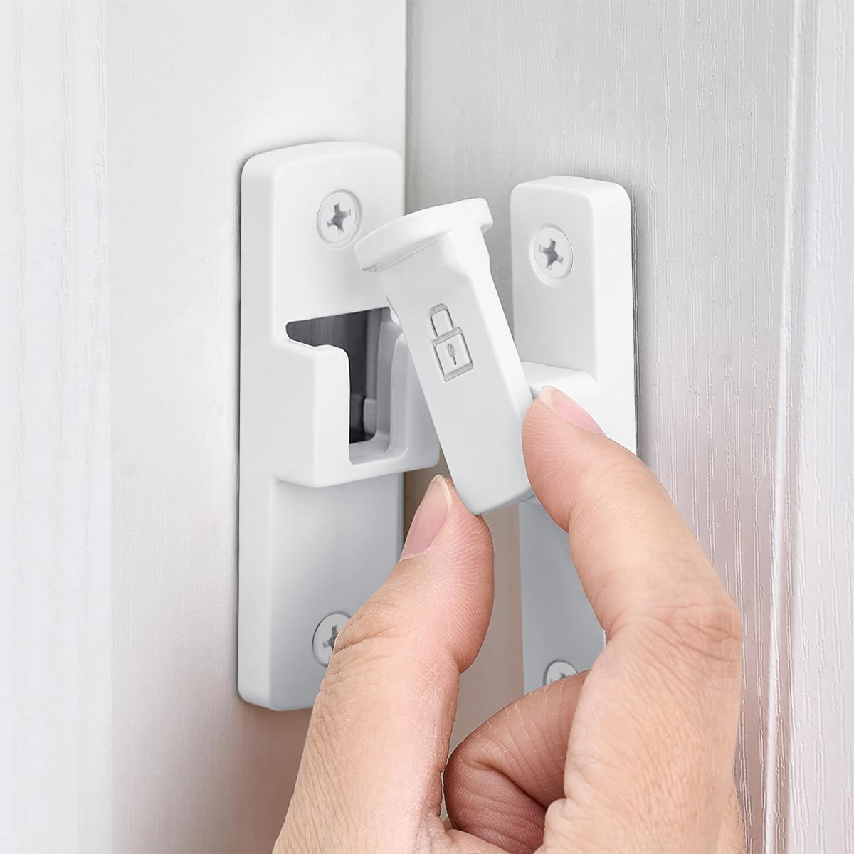 Snapklik.com : INIRET 3 Packs White 90 Degree Barn Door Lock Premium ...