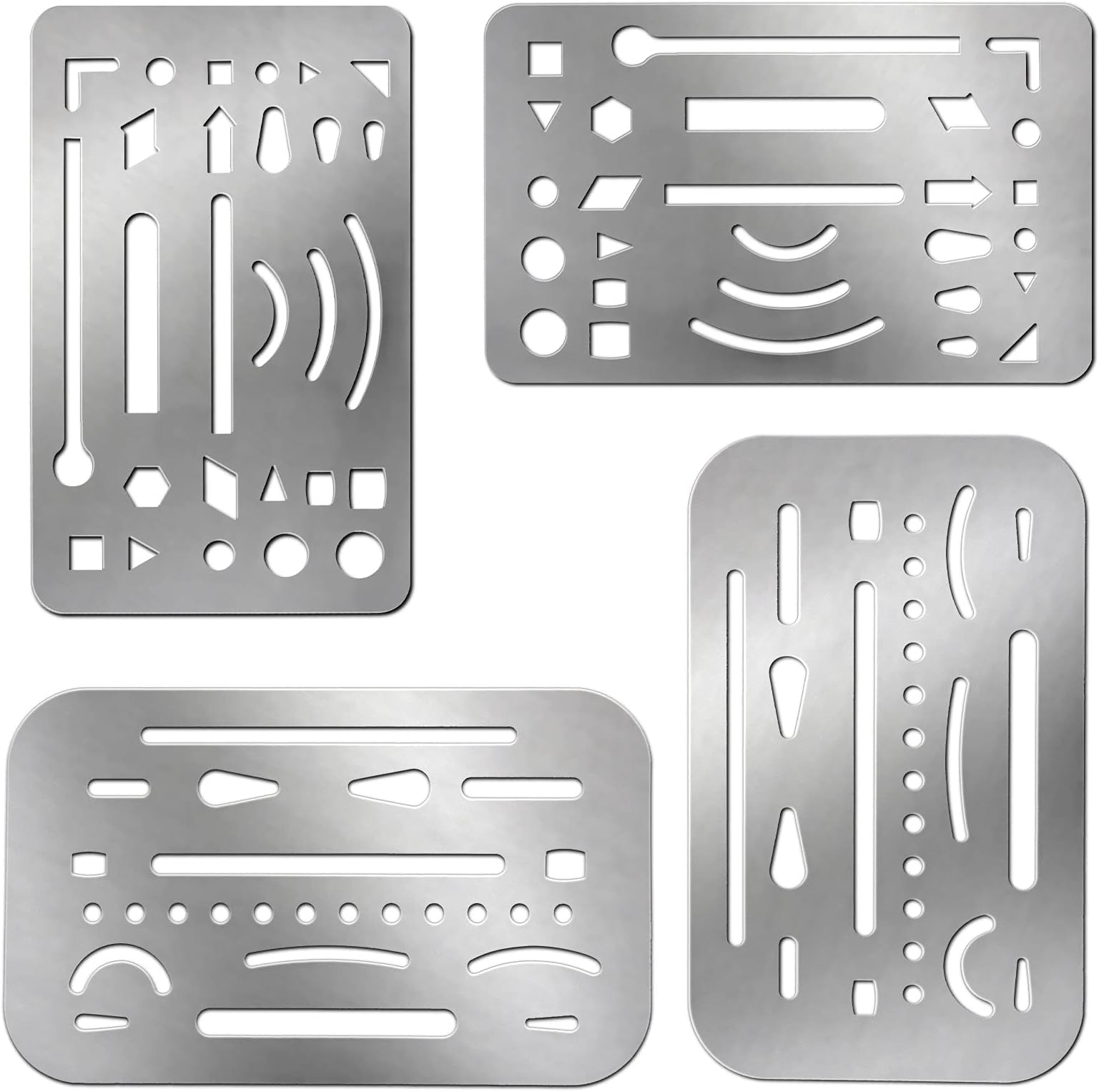 Amazon.com : 4 Pieces Eraser Shield Eraser Template Stainless Steel ...