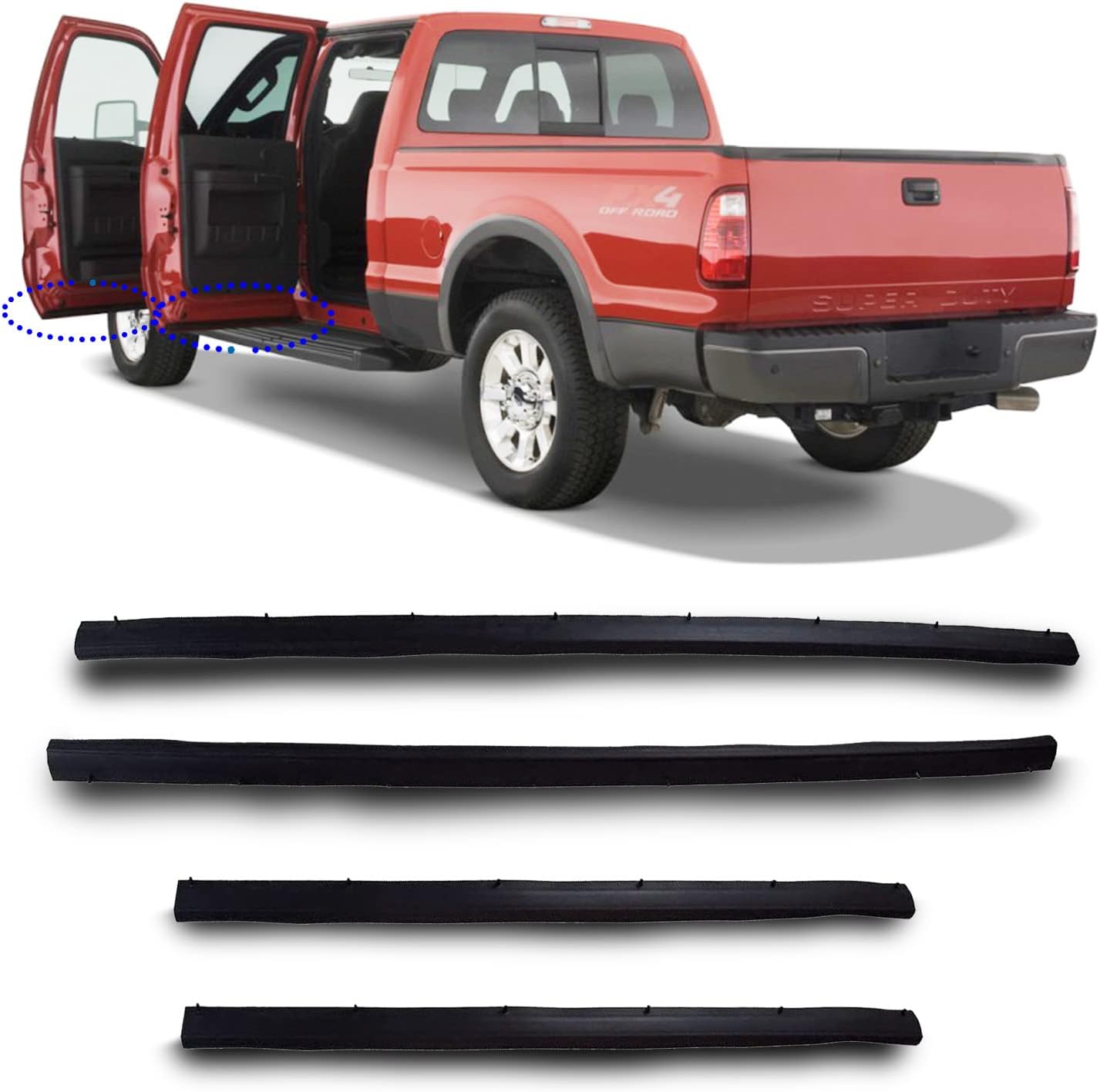 Amazon.com: WIRELEL Front Rear Lower Door Weatherstrip Seal Trim for ...