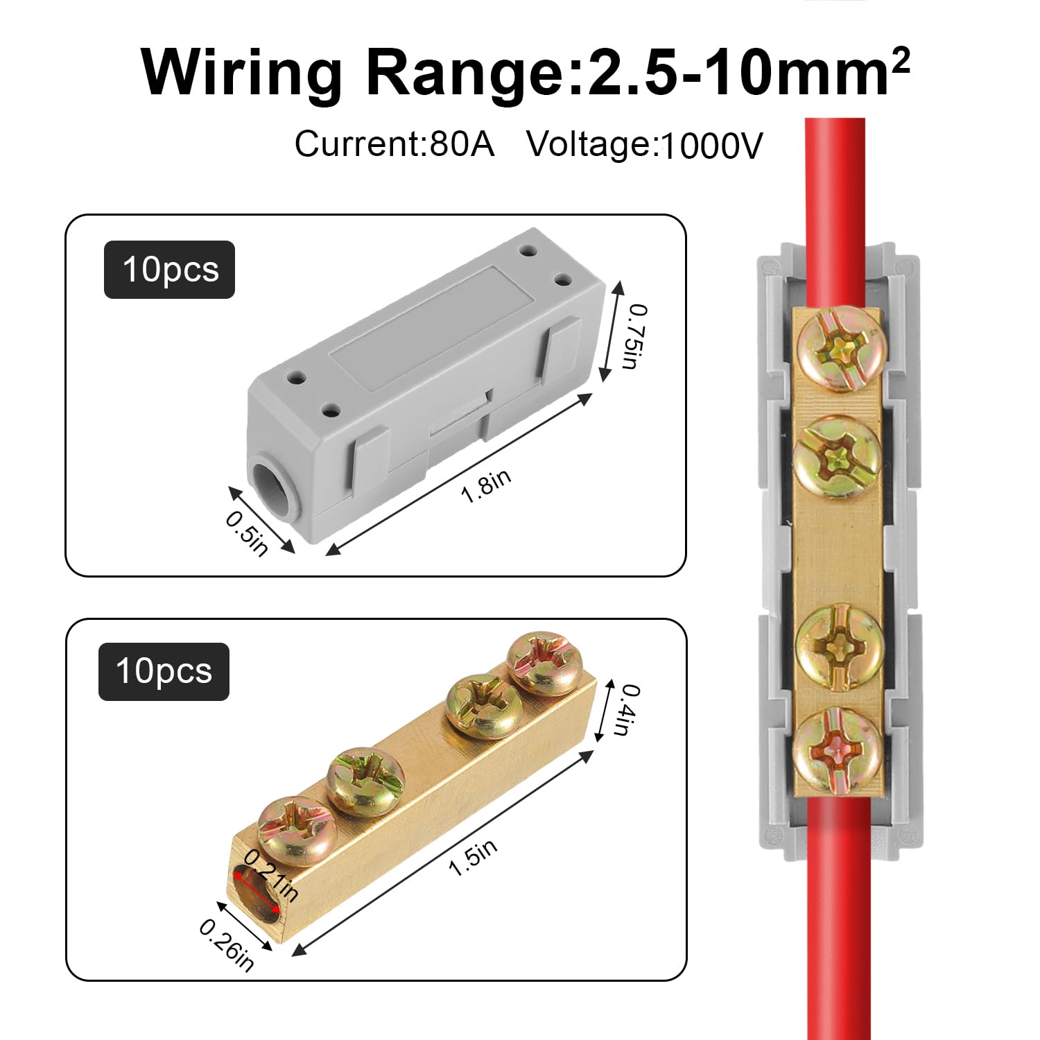 Snapklik.com : HUAREW 10Pcs 6 AWG Gauge Wire Connector Nut Kit