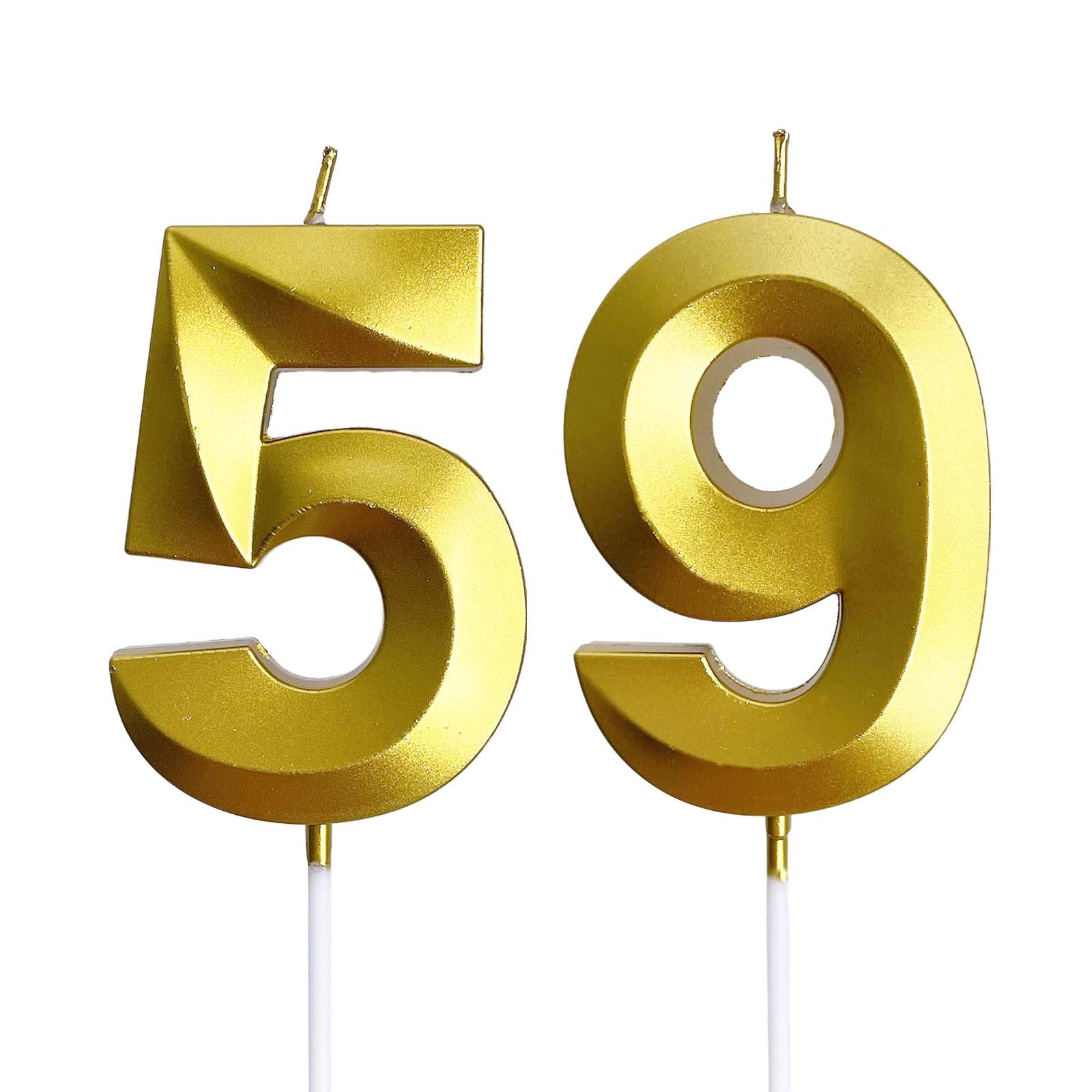 Amazon.com: 2.76" 59th 95th Number Candles Birthday Gifts for Women Men ...