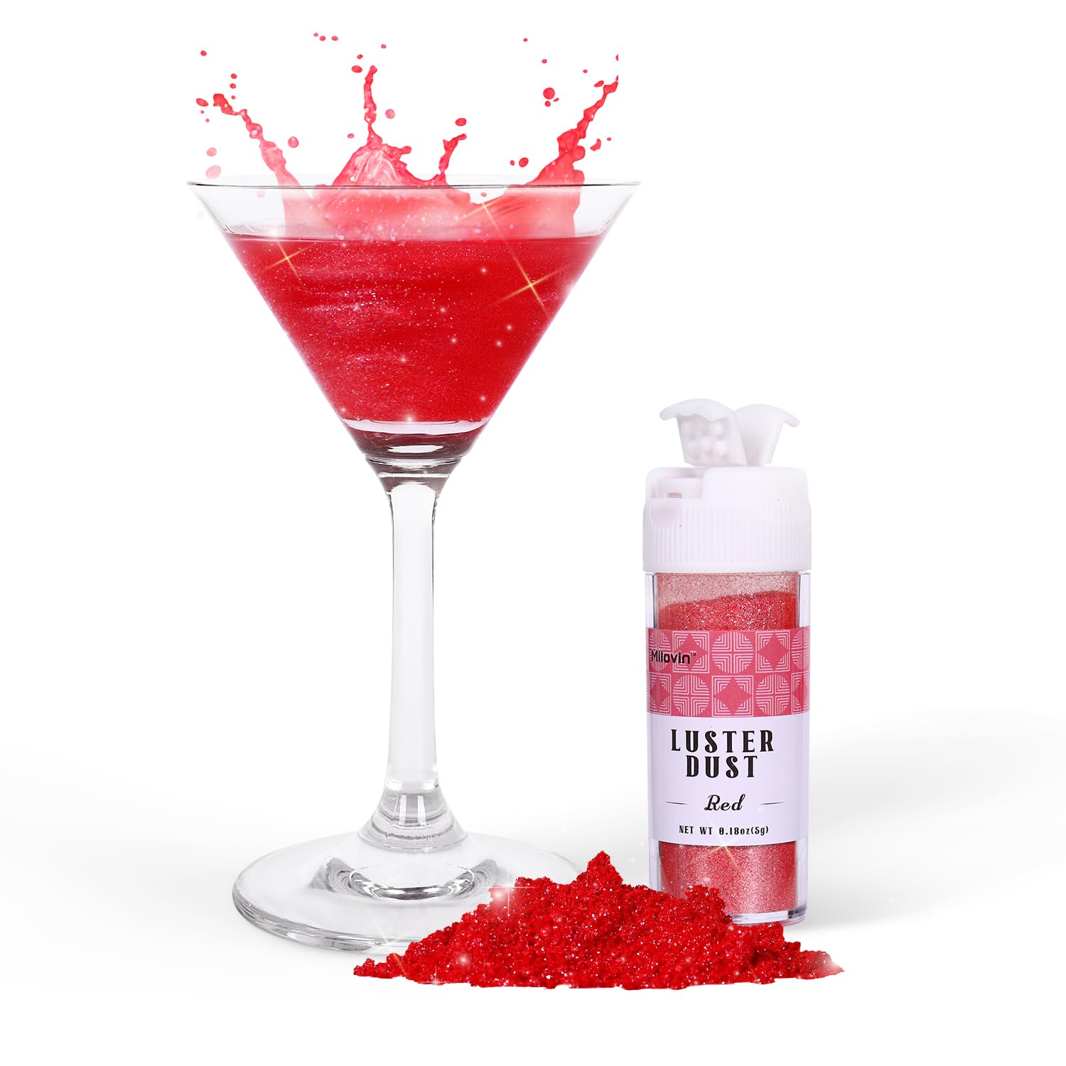 Amazon.com: Red Edible Glitter for Drink, 5g Red Luster Dust Edible for ...