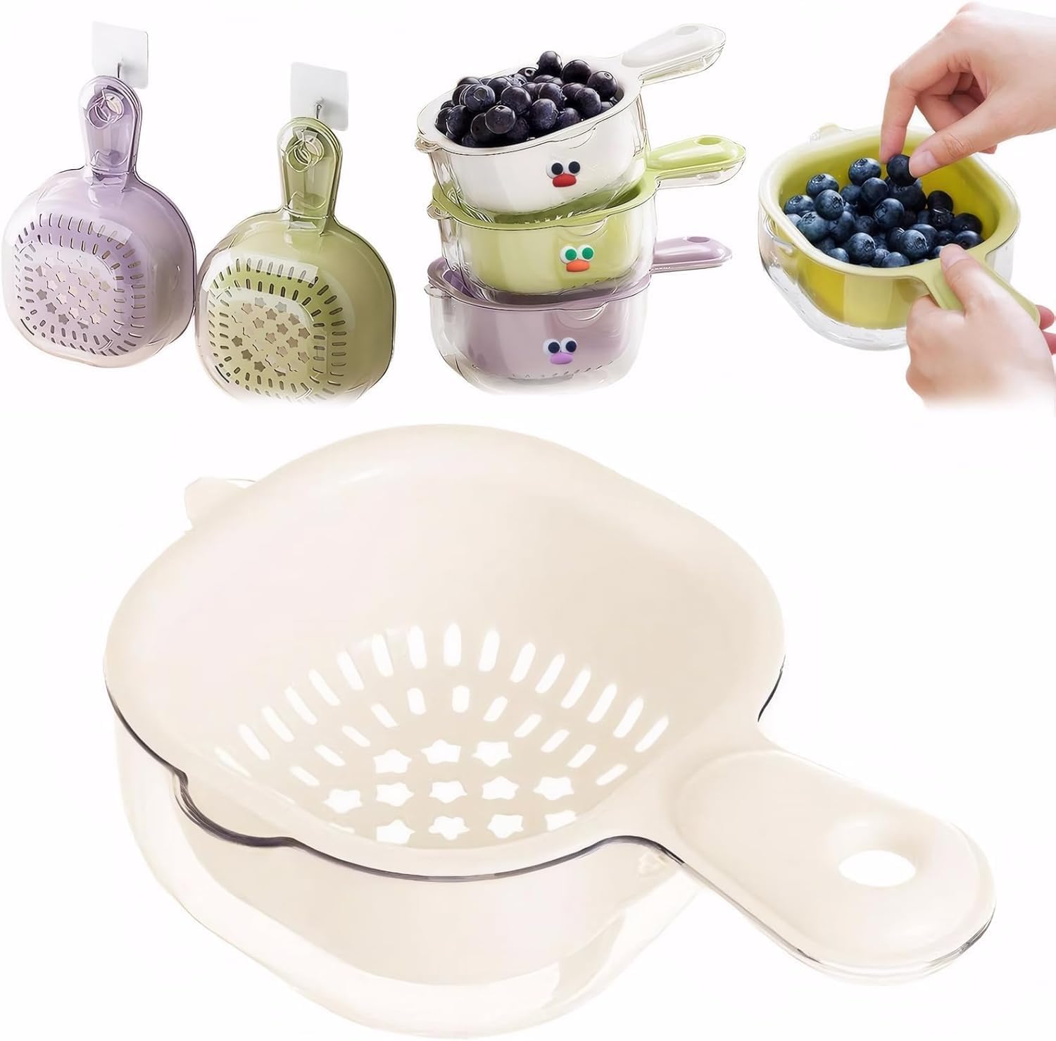 Amazon.com: Generic Multifunctional Drain Basket, 2in1 Fruit Cleaning ...