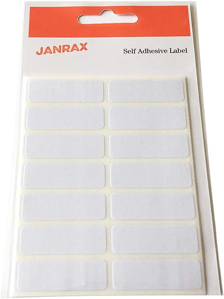 Pack of 98 White 12x38mm Rectangular Labels - Adhesive Stickers ...