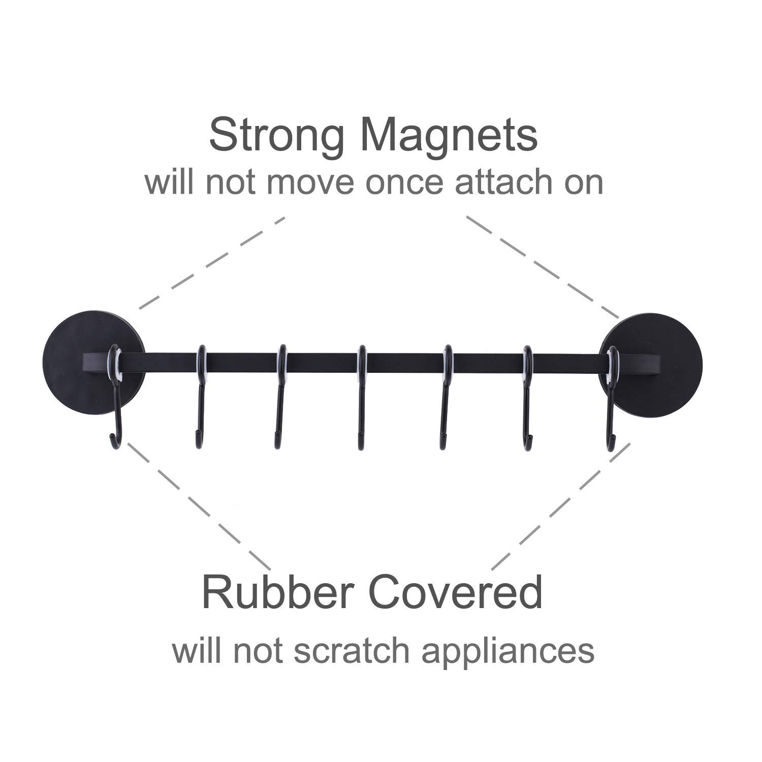 Snapklik.com : LEVOSHUA 7 Hooks Magnetic Utensil Holder Untensil Rack ...